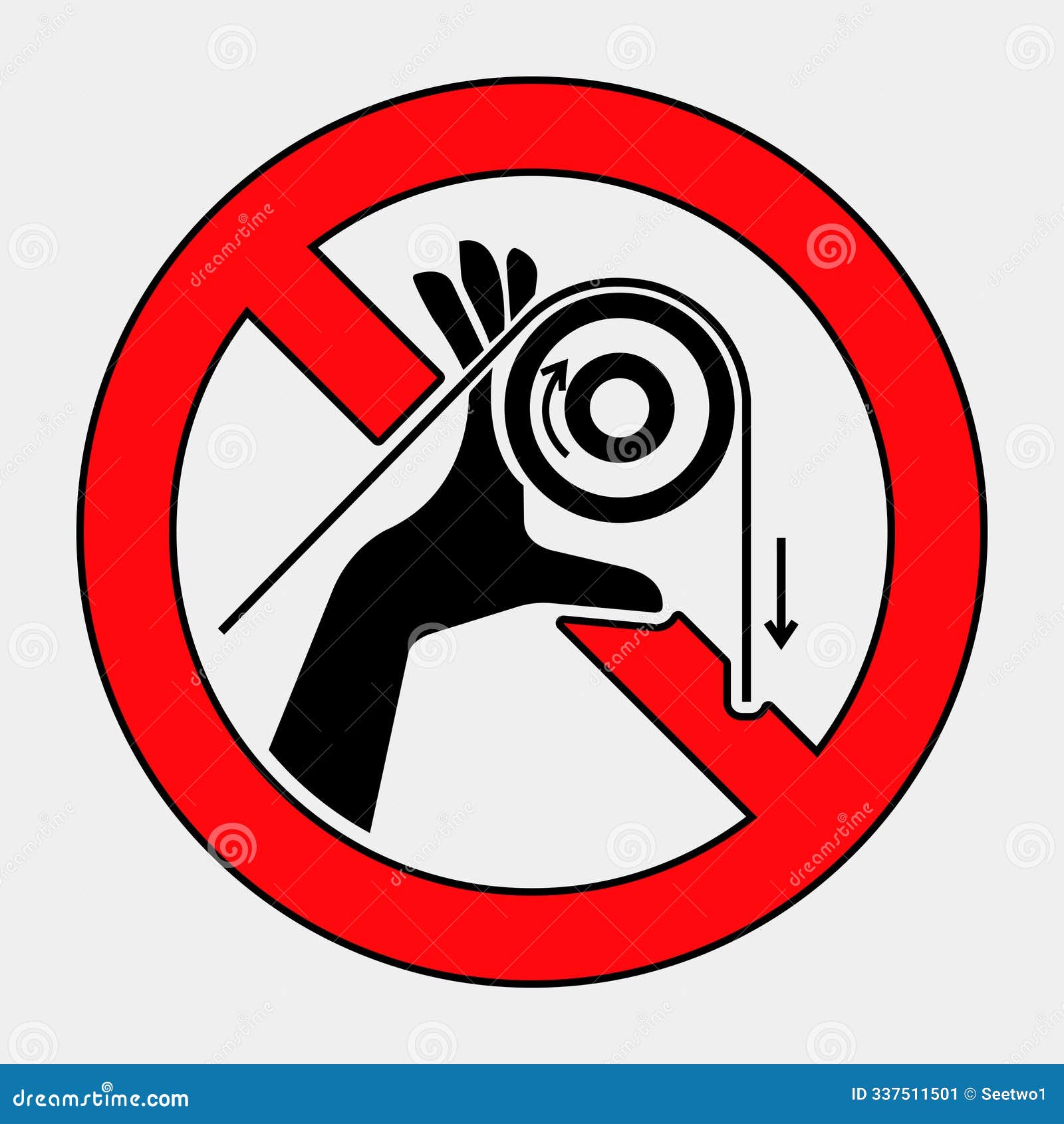 Warning Sign for Improper Tape Disposal Method Stock Vector ...