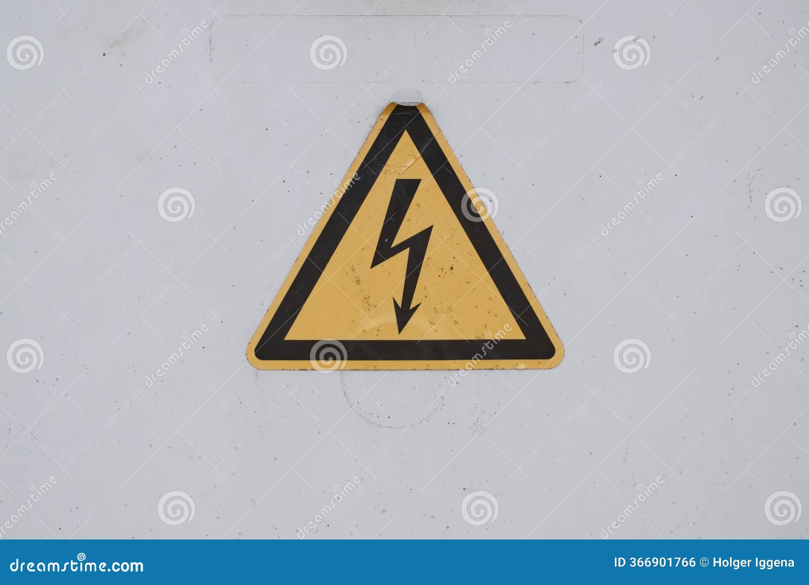 Electrical Hazard Sign On A Triangular Yellow Sign Royalty-Free Stock ...