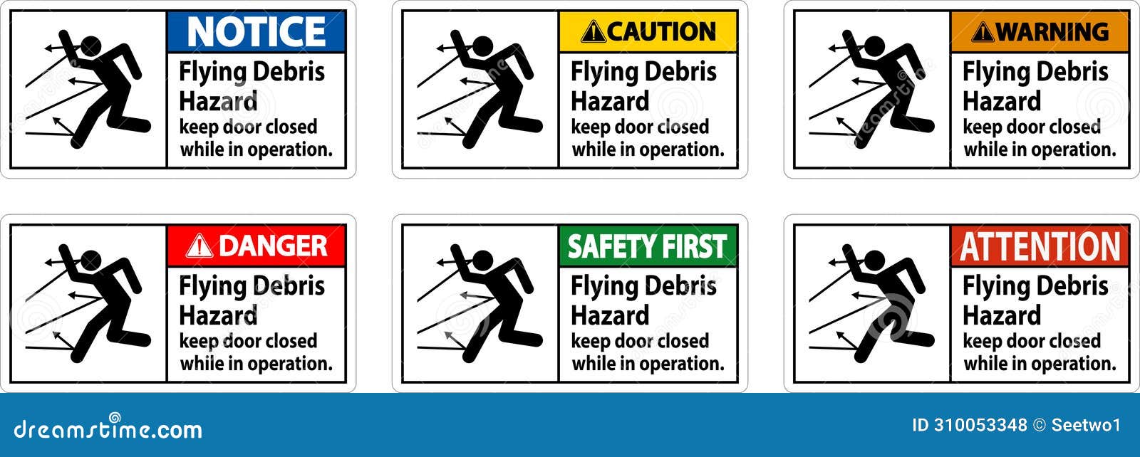 Warning Sign Indicating the Risk of Flying Debris, Advising To Keep the ...