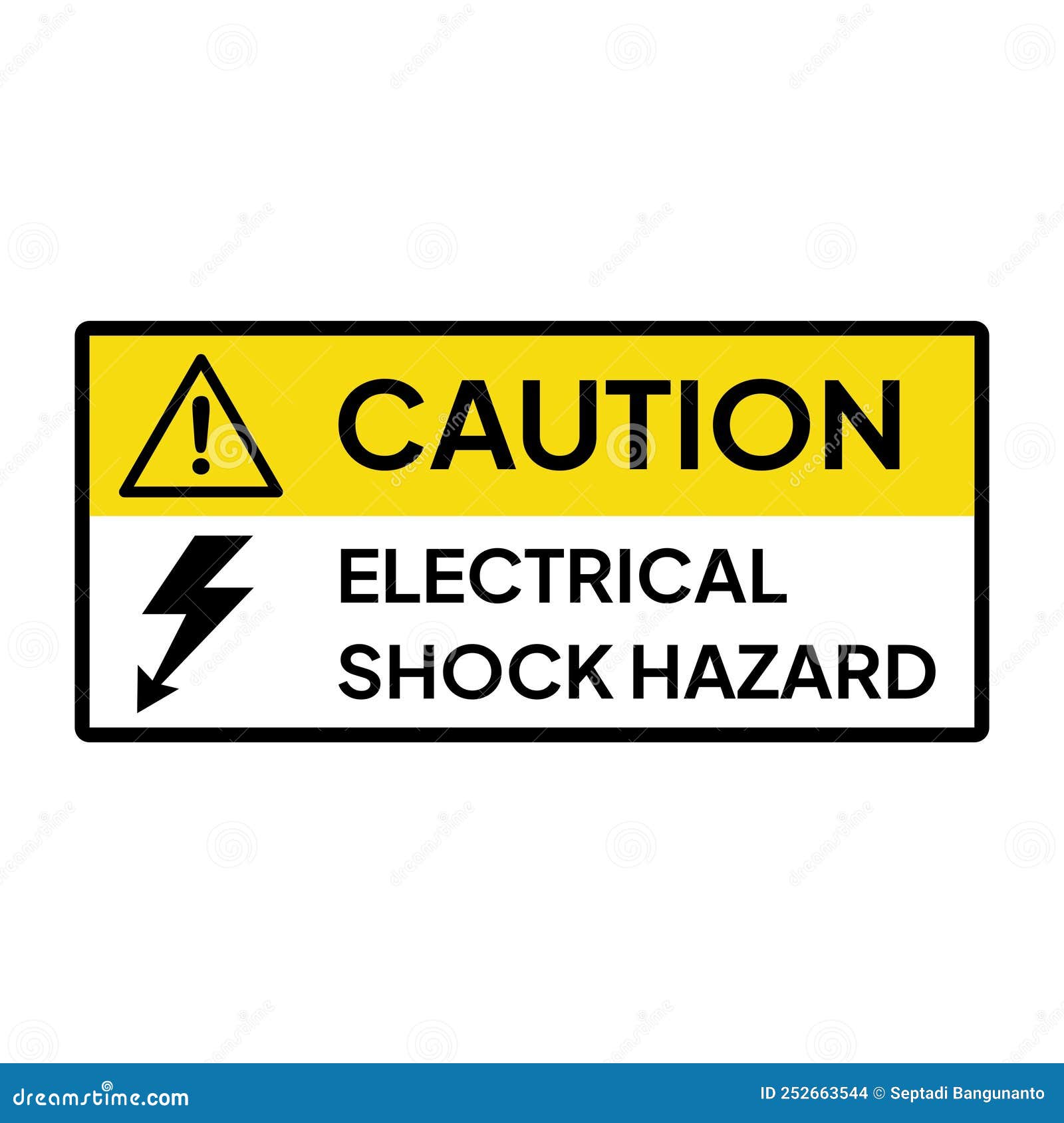 Warning Electrical Shock Hazard Symbol Sign, Vector Illustration ...