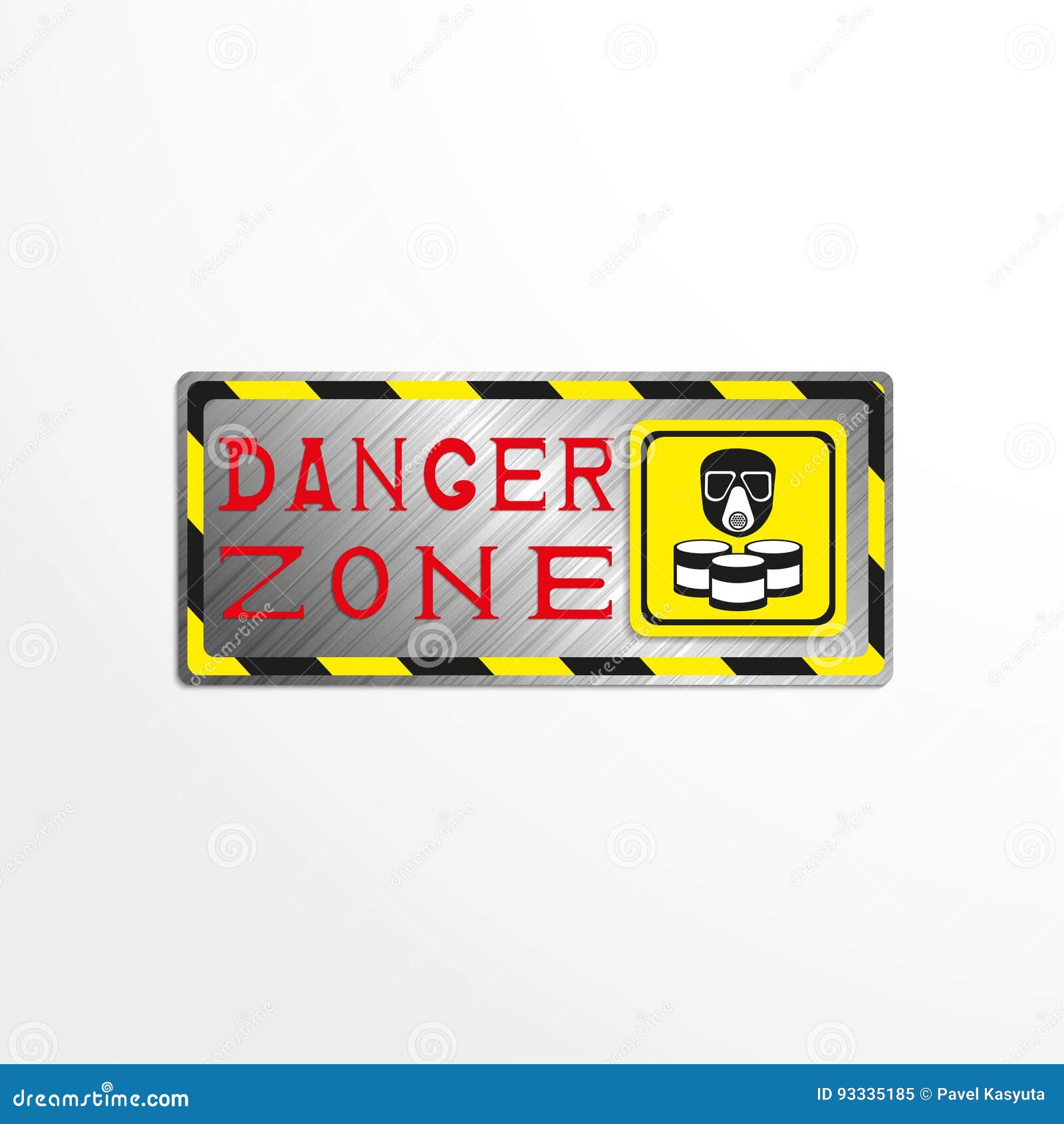 Warning Sign with the Inscription `danger Zone`. Vector Illustration ...