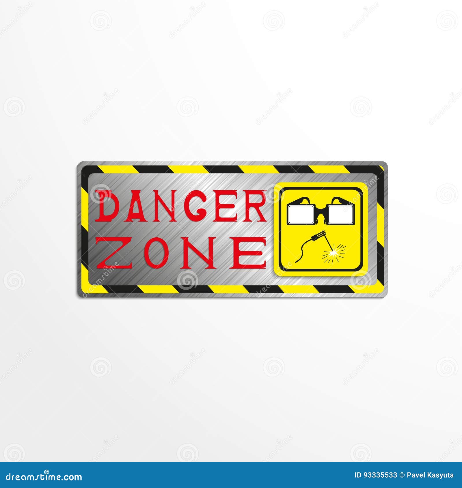 Warning Sign with the Inscription `danger Zone`. Vector Illustration ...