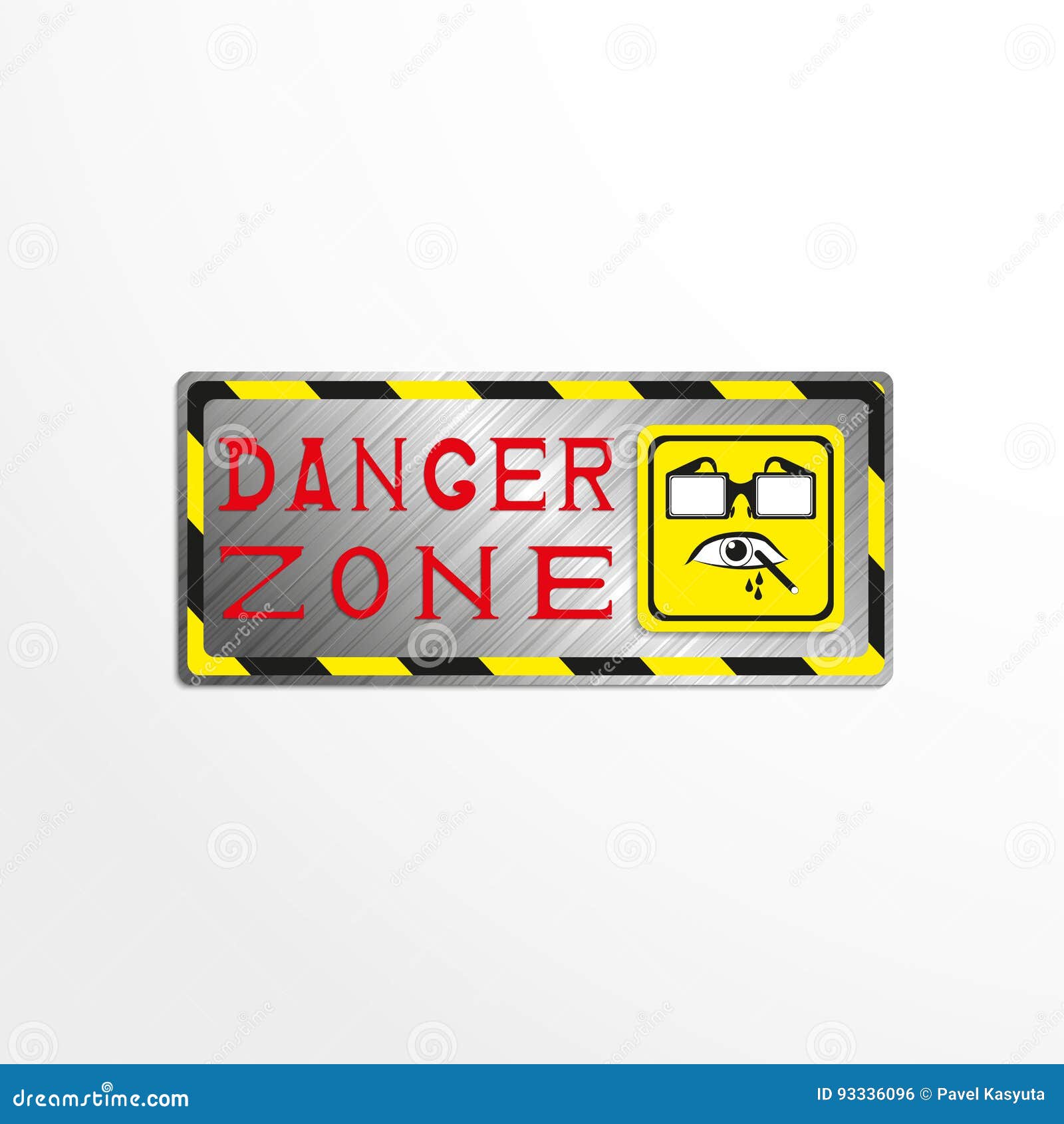Warning Sign with the Inscription `danger Zone`. Vector Illustration ...