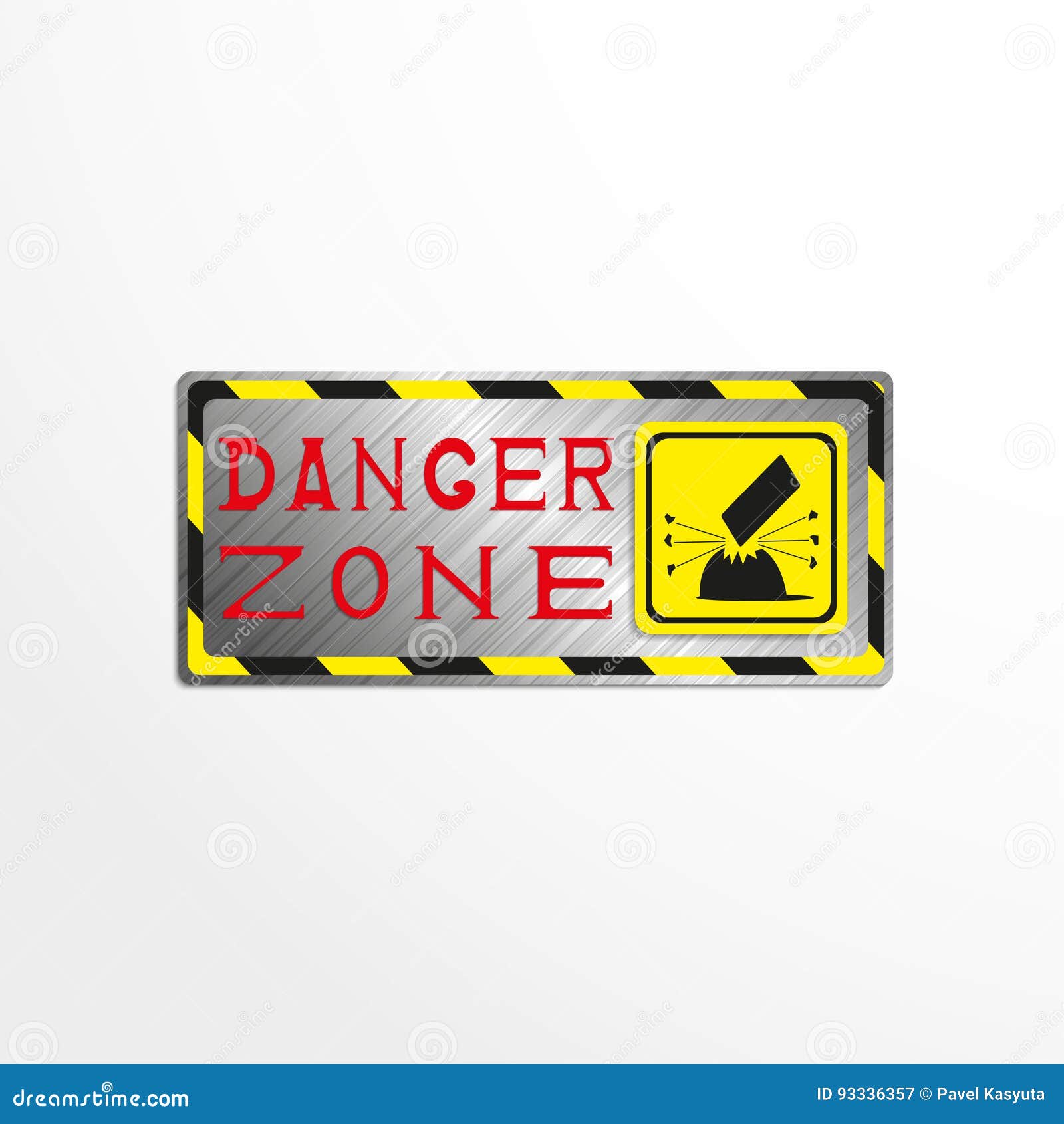 Warning Sign with the Inscription `danger Zone`. Vector Illustration ...