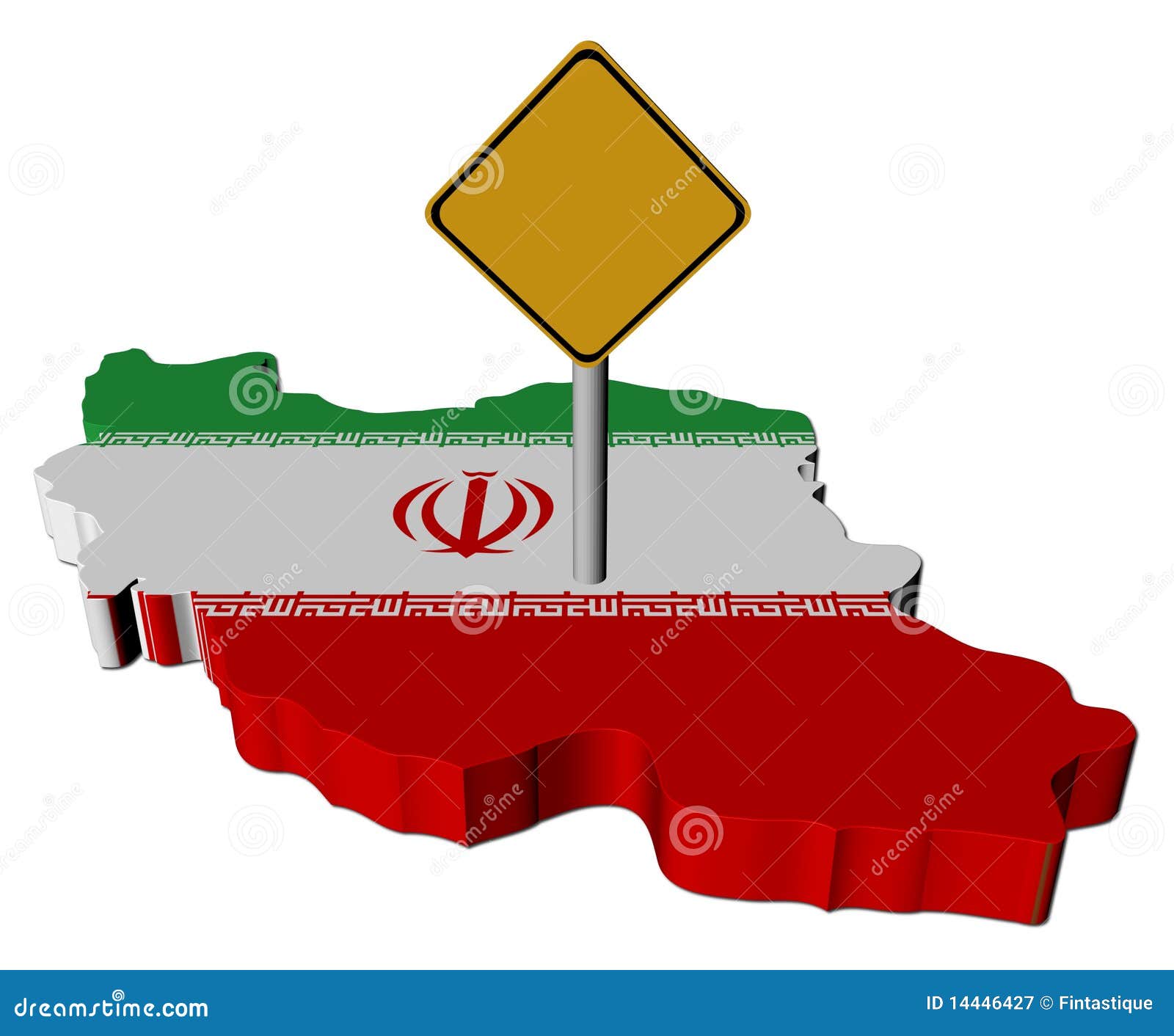 Warning Sign on Iran Map Flag Stock Illustration - Illustration of ...