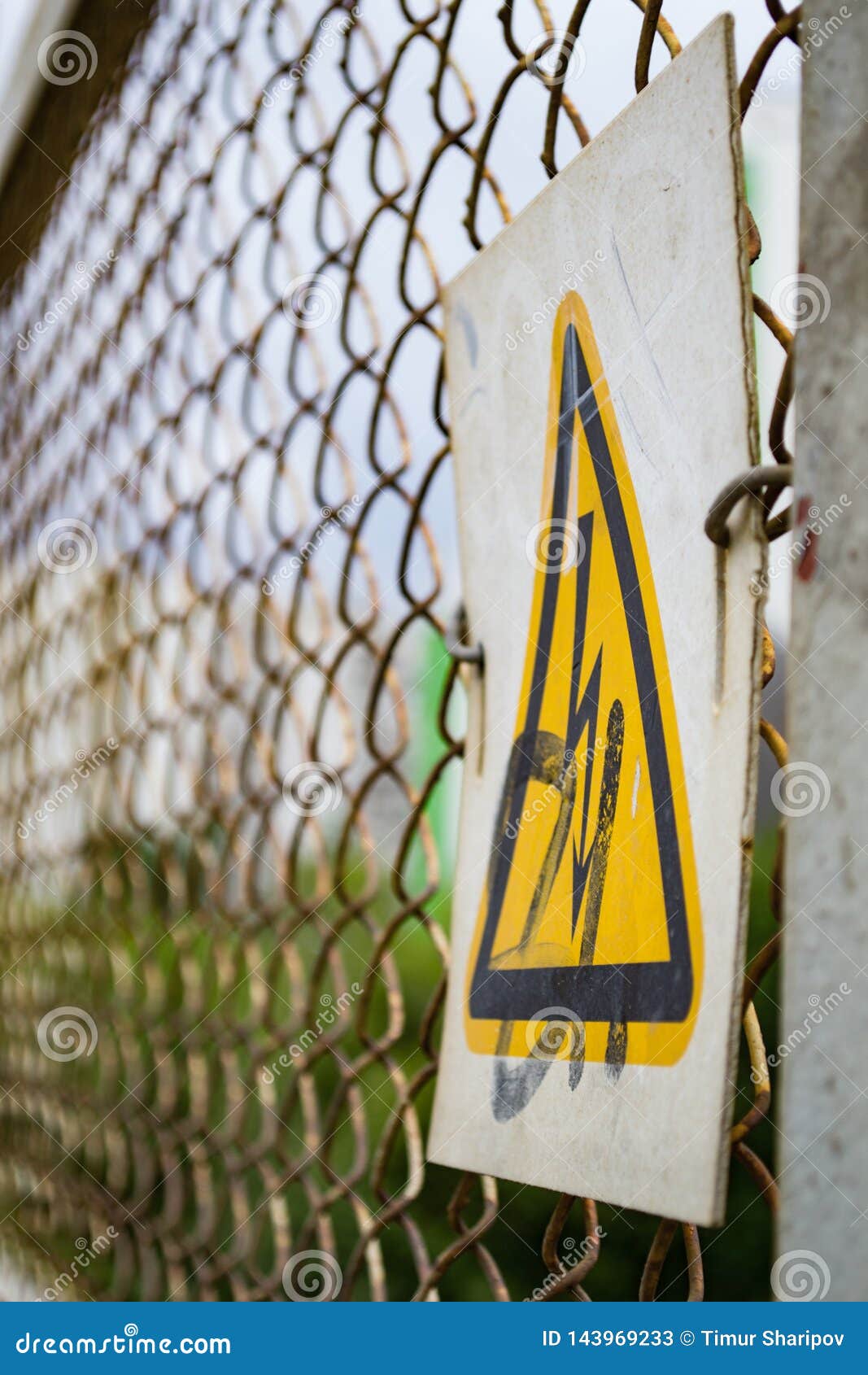 Warning Sign on an Iron Fence Stock Image - Image of industry, symbol ...