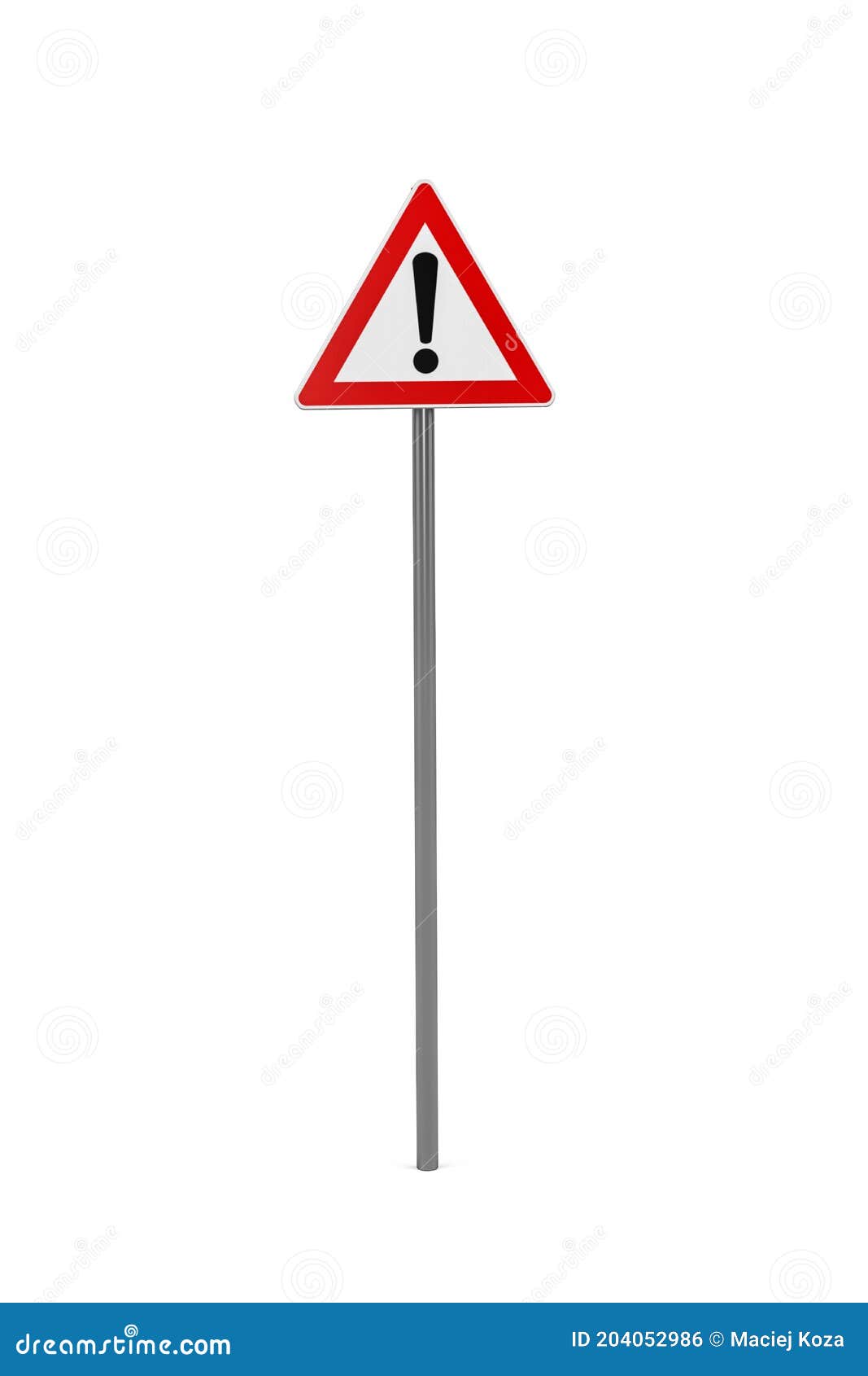 Warning Sign Isolated on White Background Stock Illustration ...