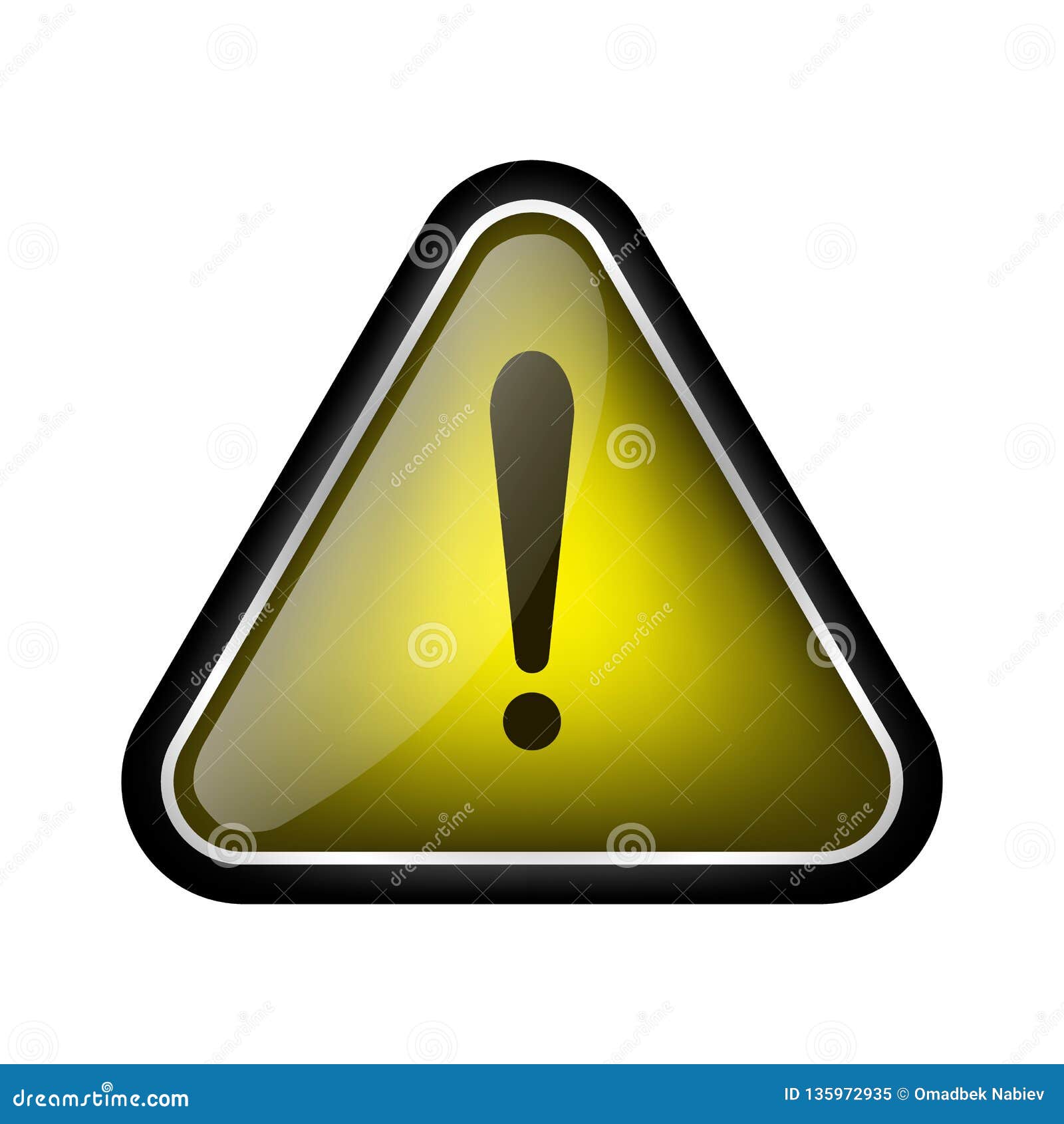 Warning Sign Isolated on White Background Stock Vector - Illustration ...