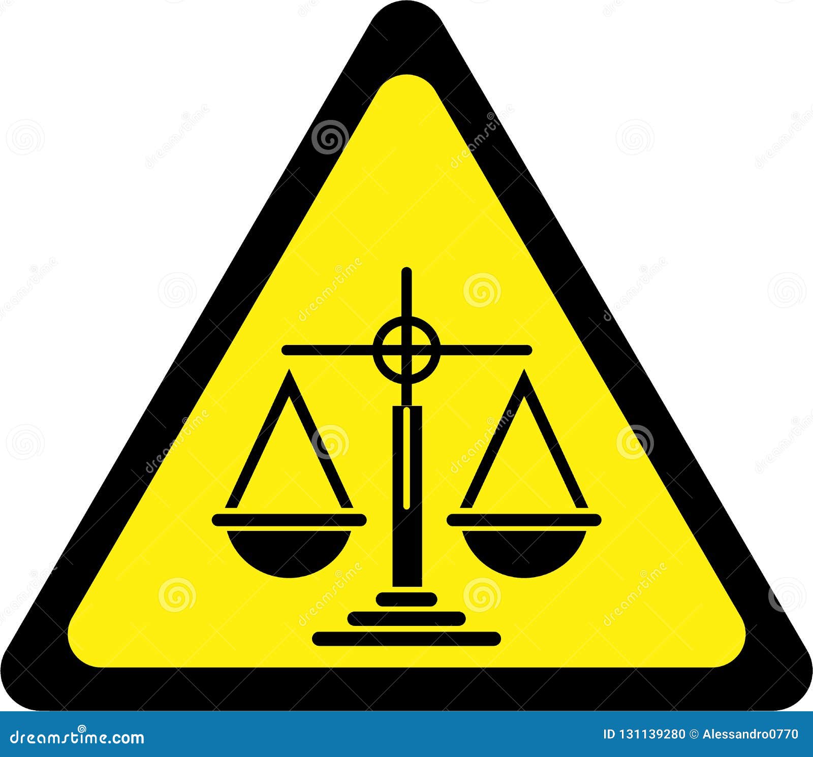 Warning sign with justice stock illustration. Illustration of hazard ...