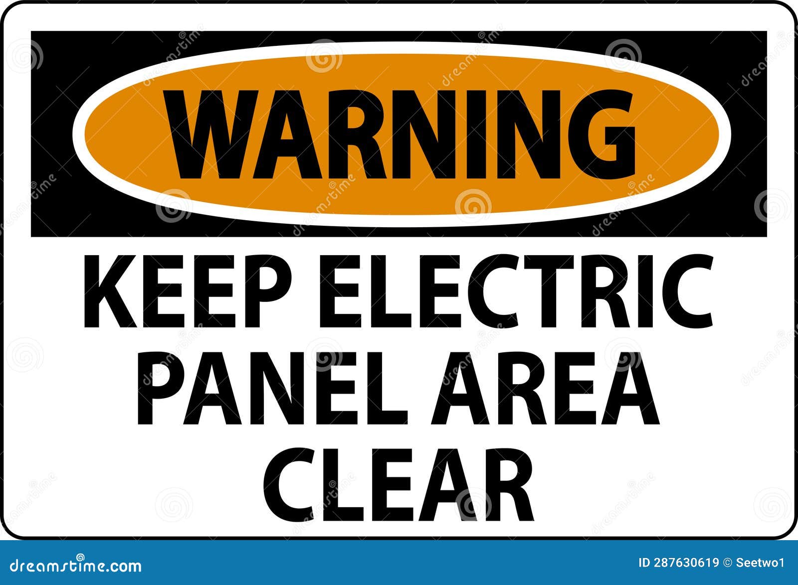 Warning Sign Keep Electric Panel Area Clear Stock Vector - Illustration ...