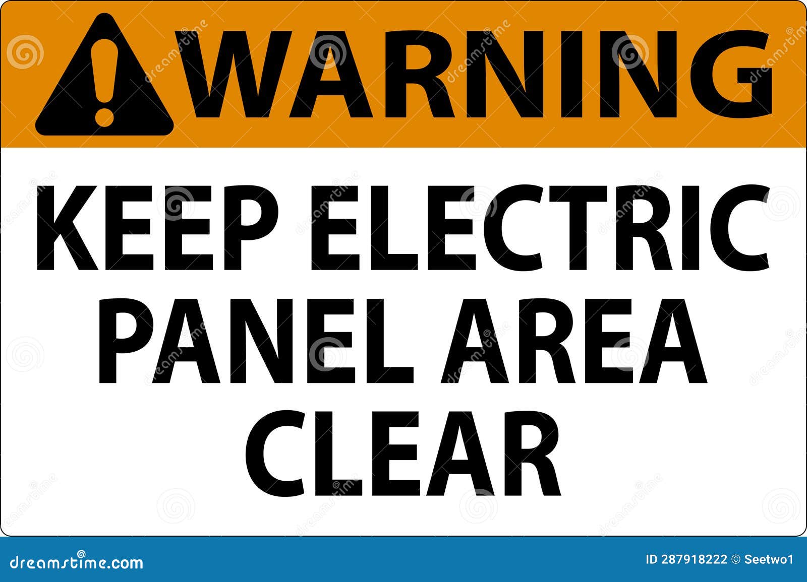 Warning Sign Keep Electric Panel Area Clear Stock Vector - Illustration ...