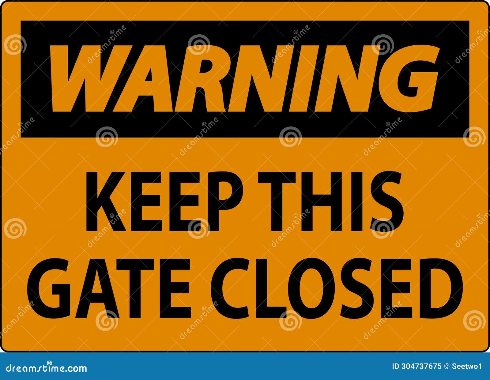 Warning Sign Keep this Gate Closed Stock Illustration - Illustration of ...