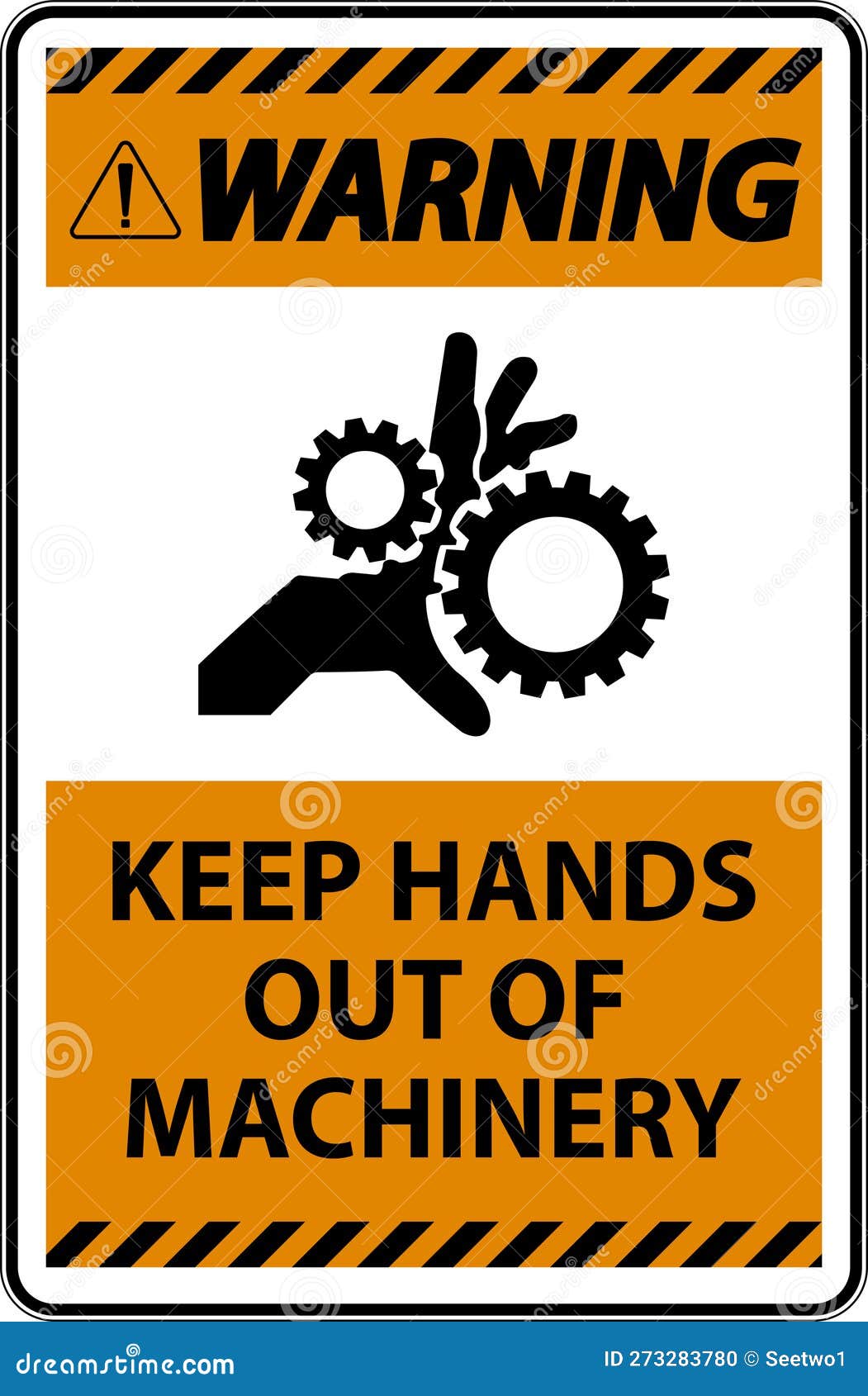 Warning Sign Keep Hands Out of Machinery Stock Vector - Illustration of ...