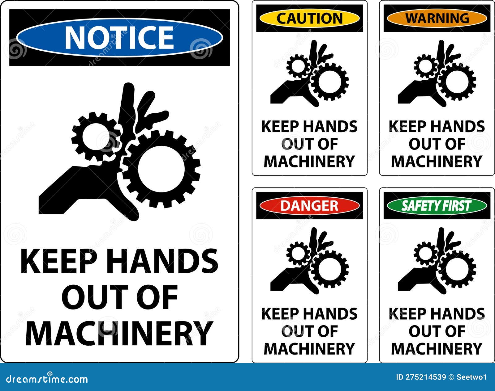 Warning Sign Keep Hands Out of Machinery Stock Vector - Illustration of ...