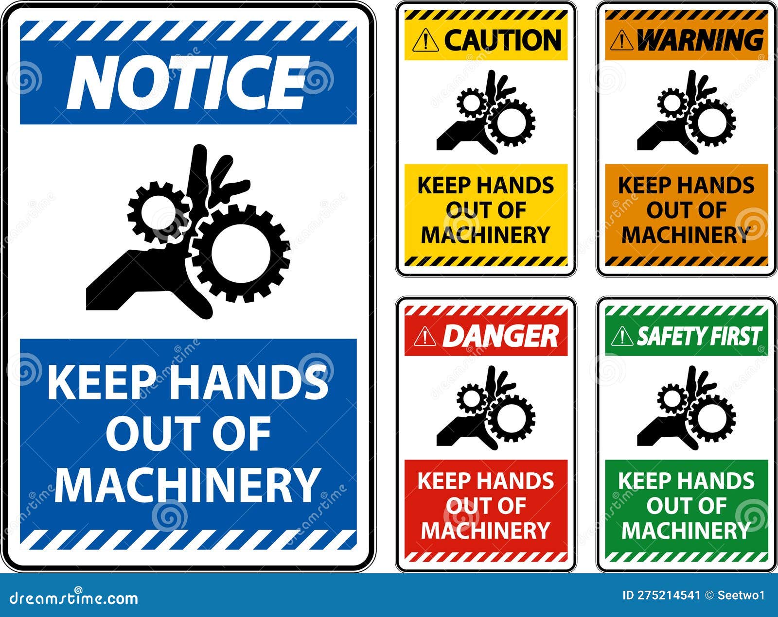 Warning Sign Keep Hands Out of Machinery Stock Vector - Illustration of ...