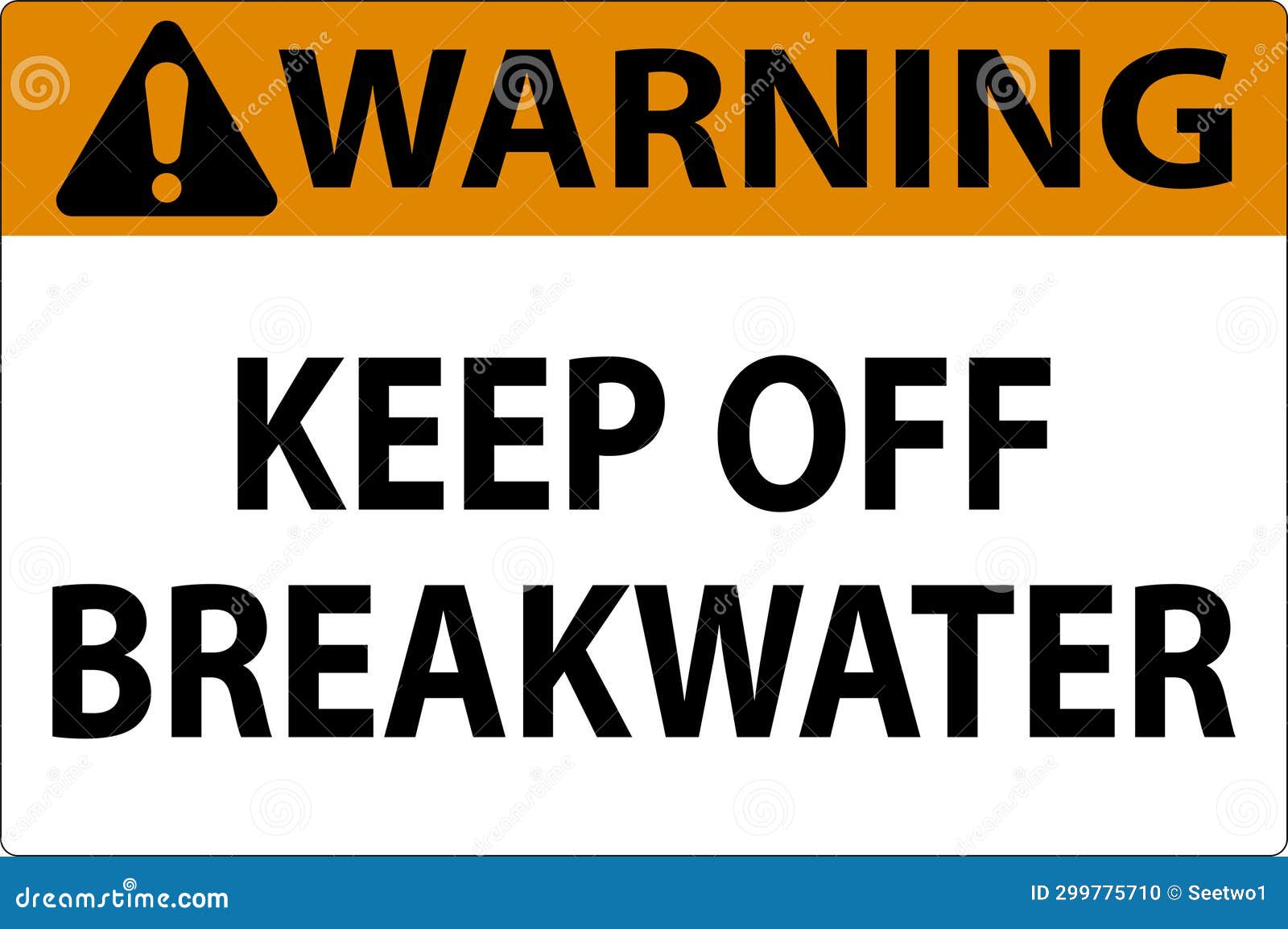 Warning Sign, Keep Off Breakwater Stock Vector - Illustration of hazard ...