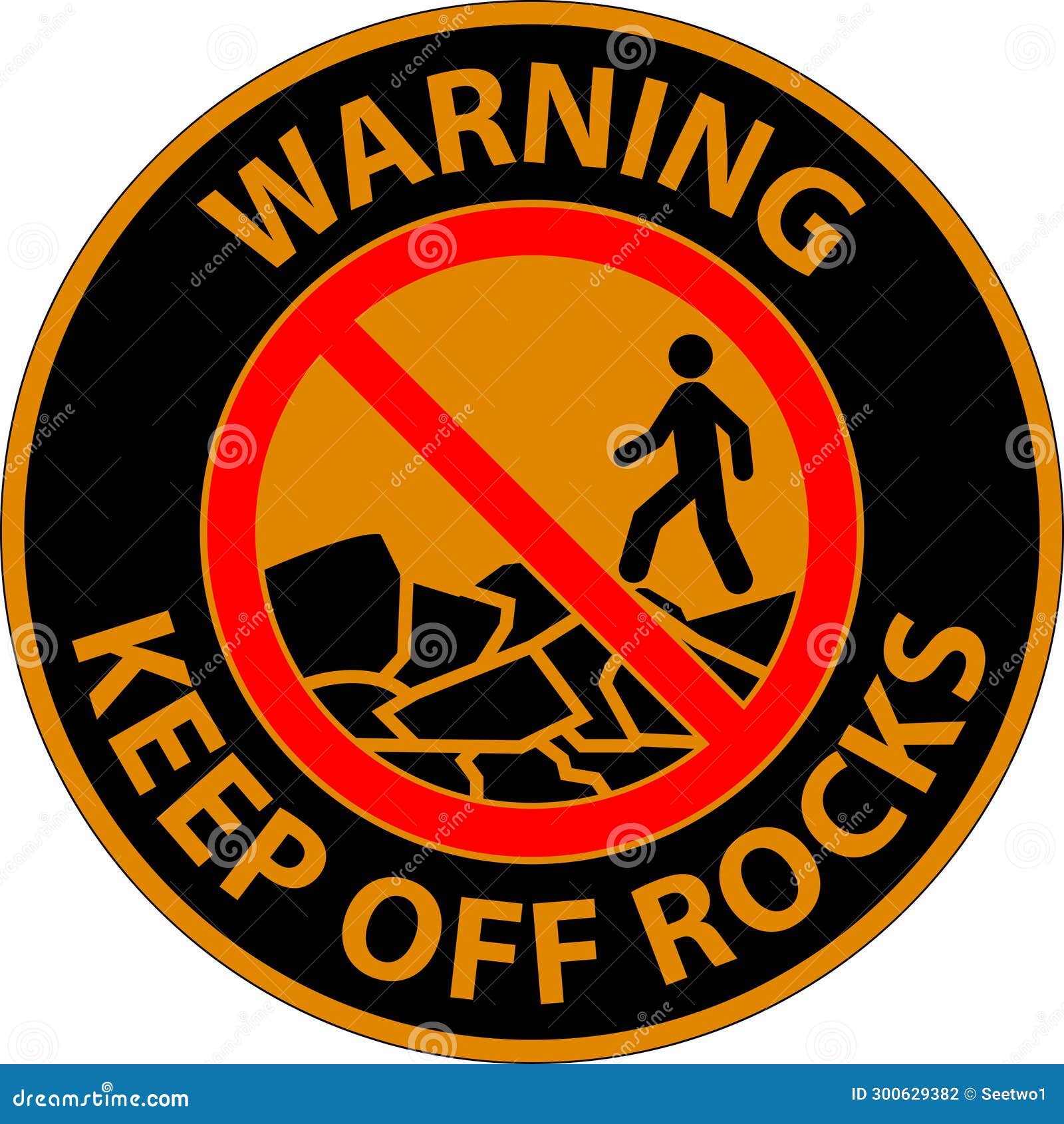 Warning Sign Keep Off Rocks Stock Vector - Illustration of mountain ...