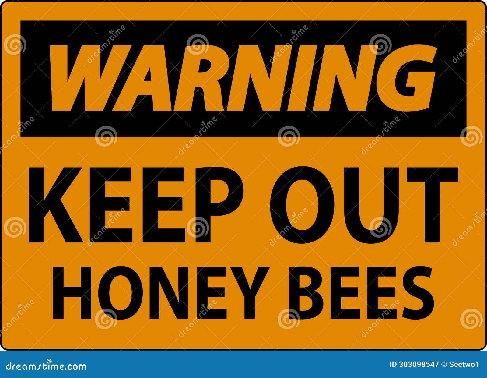 Warning Sign Keep Out - Honey Bees Stock Vector - Illustration of ...