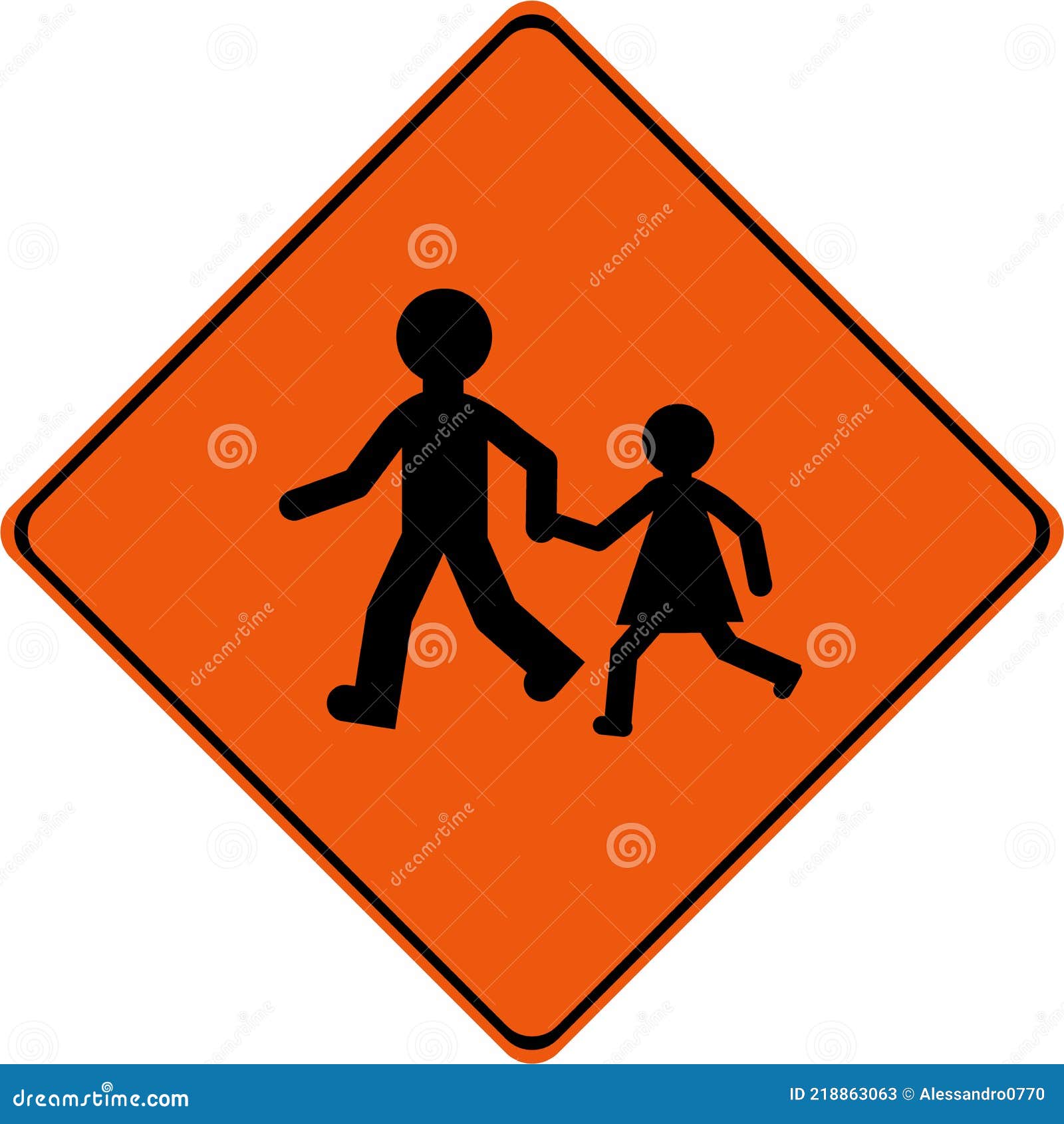 Warning Sign with Kids Play Stock Illustration - Illustration of ...