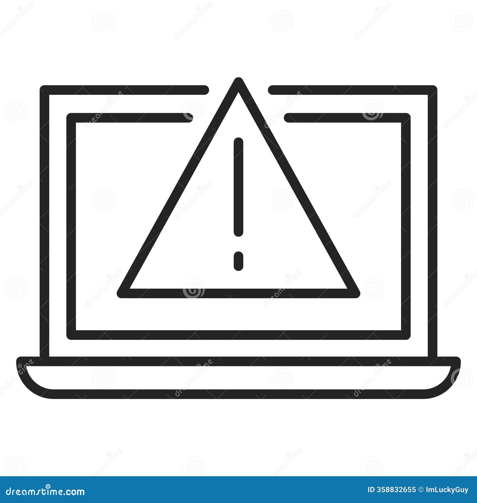 Warning Sign on Laptop Vector Isolated Stock Illustration ...