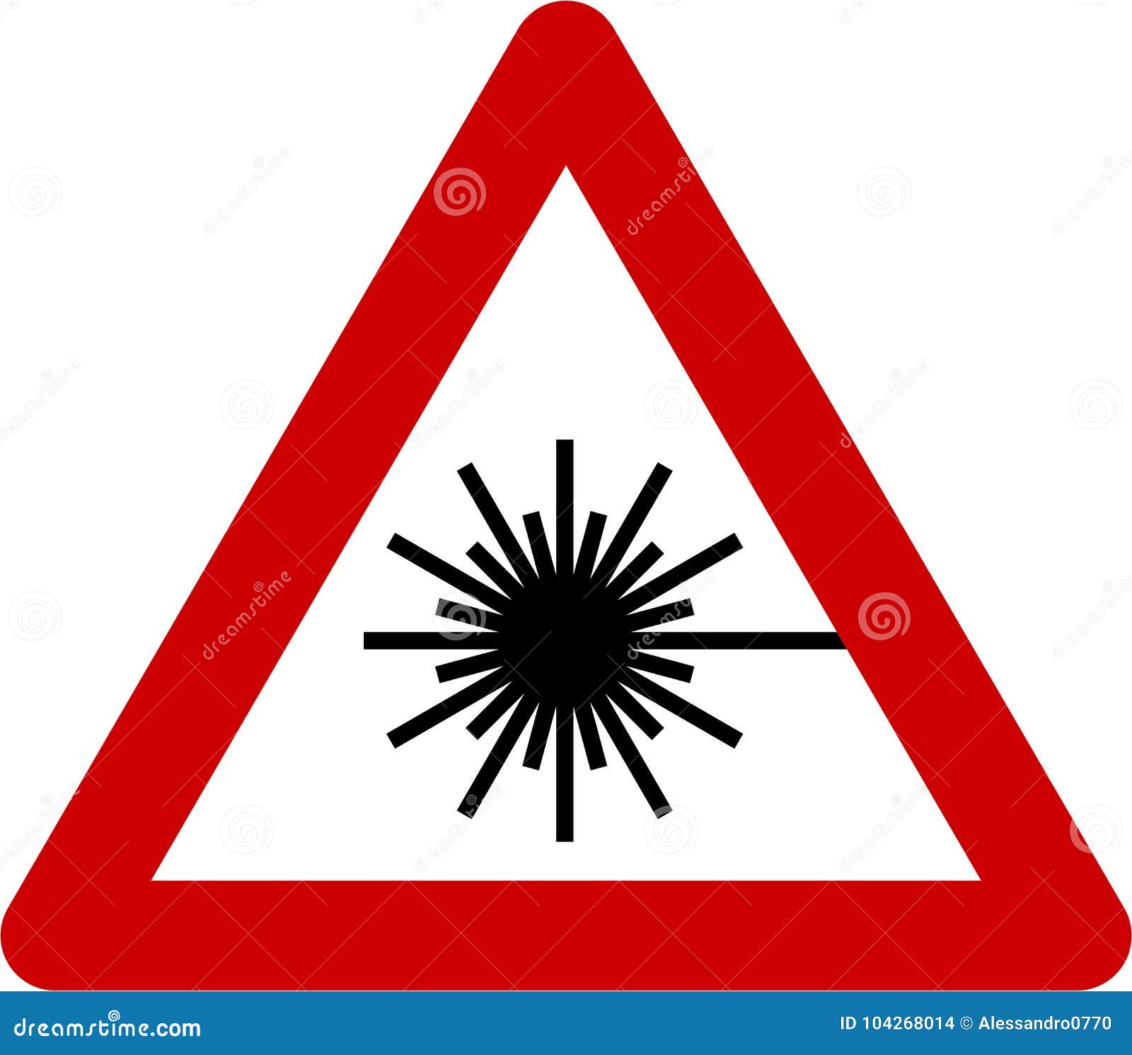 Warning Sign with Laser Beam Stock Illustration - Illustration of ...