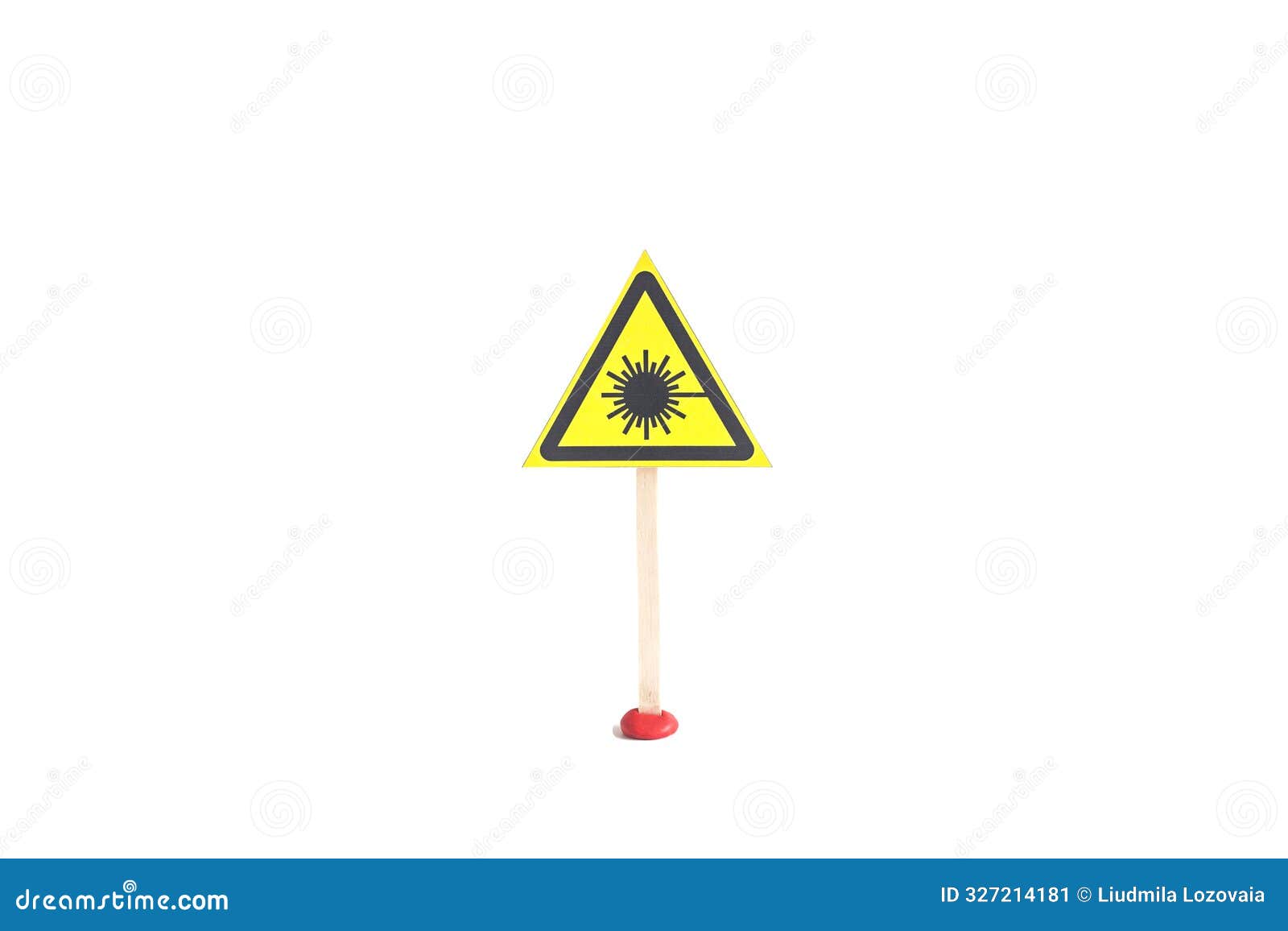 Warning Sign about Laser Radiation Yellow Triangle on a White ...
