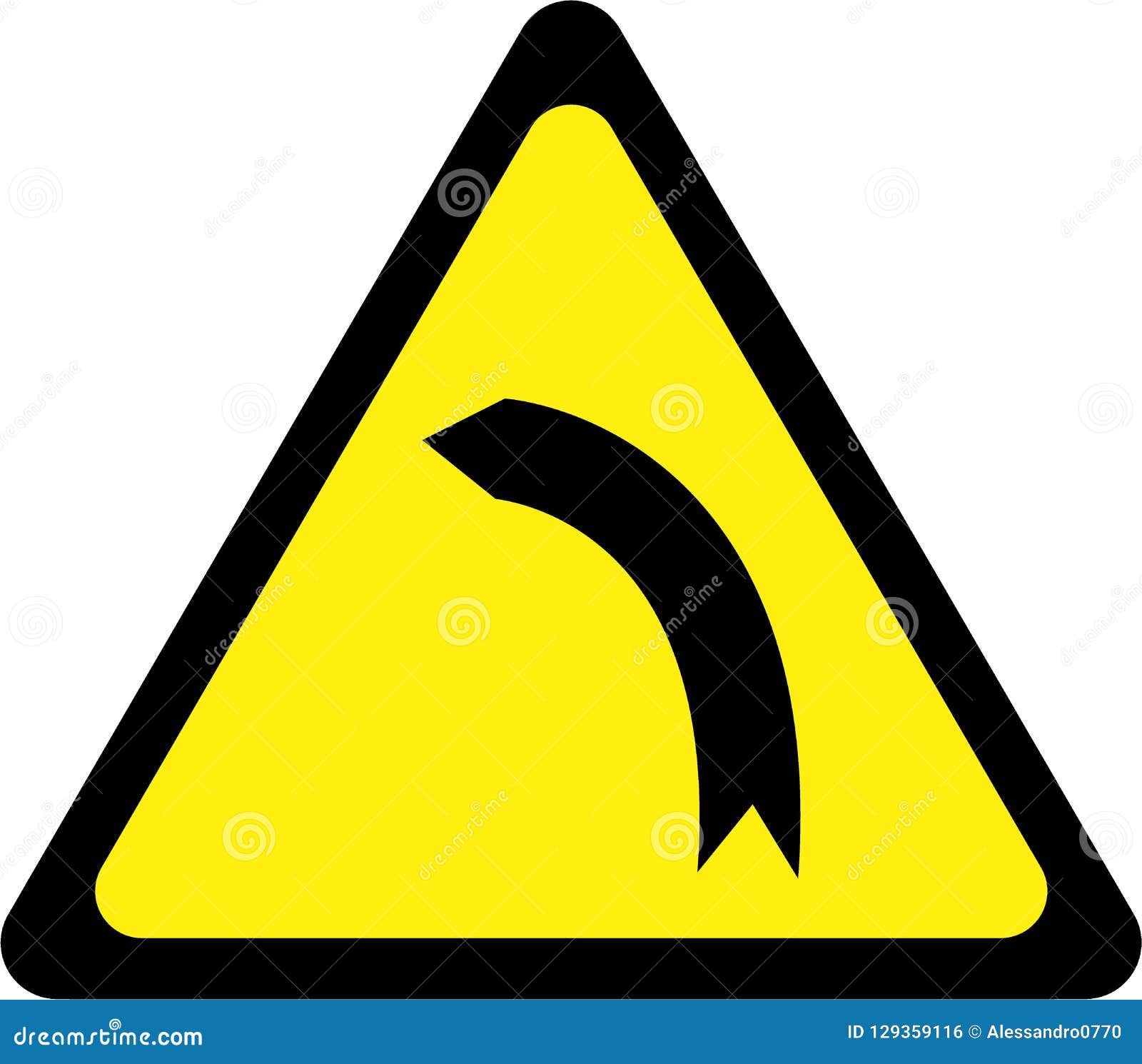 Left Bend Road Signs Or Symbols Cartoon Vector | CartoonDealer.com ...