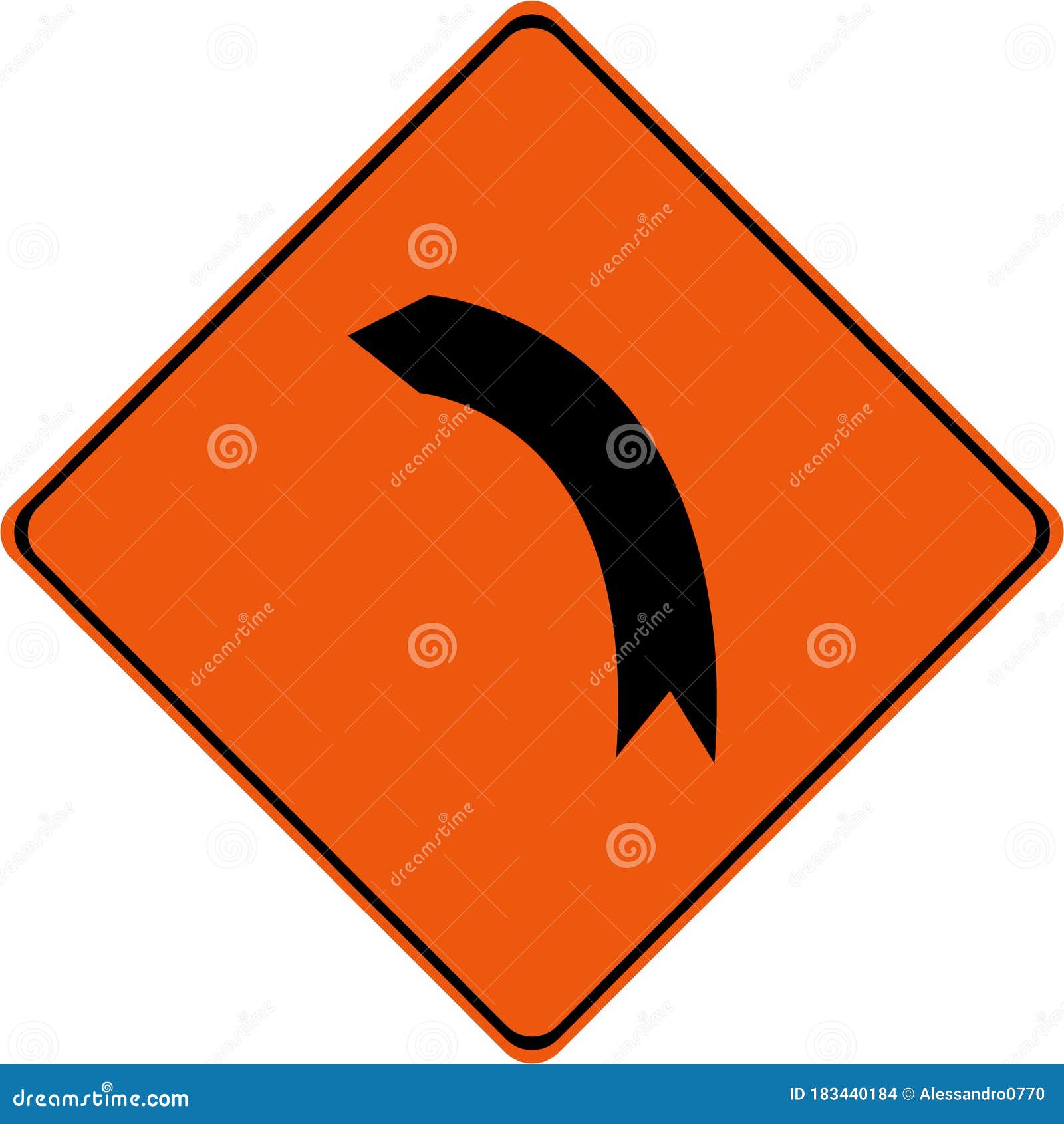 Left Bend Road Signs Or Symbols Cartoon Vector | CartoonDealer.com ...
