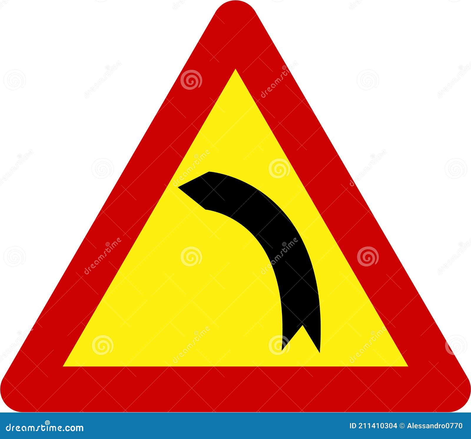 Left Bend Road Signs Or Symbols Cartoon Vector | CartoonDealer.com ...