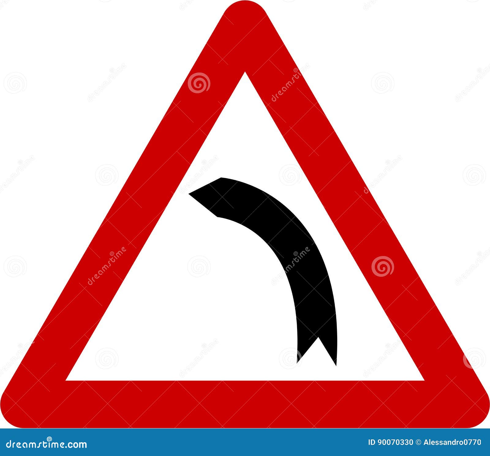 Left Bend Road Signs Or Symbols Cartoon Vector | CartoonDealer.com ...