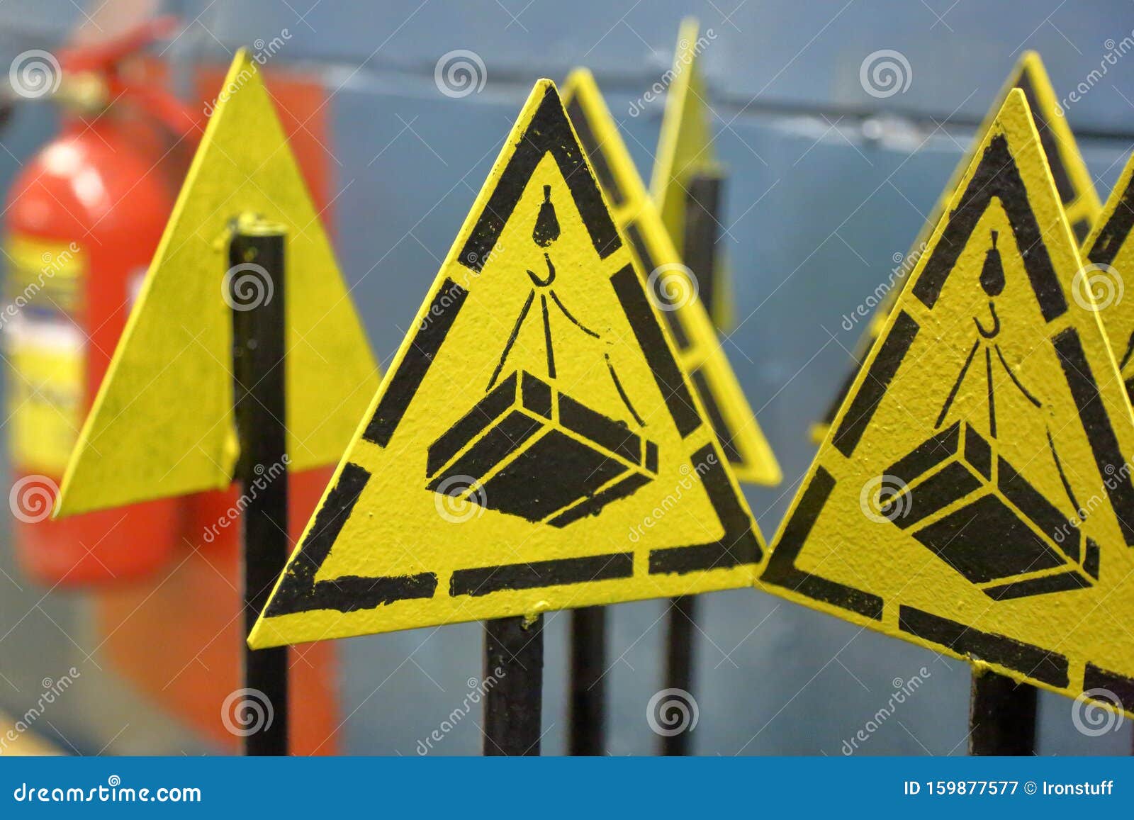Warning Sign for Lifting and Moving Goods Stock Image - Image of iron ...