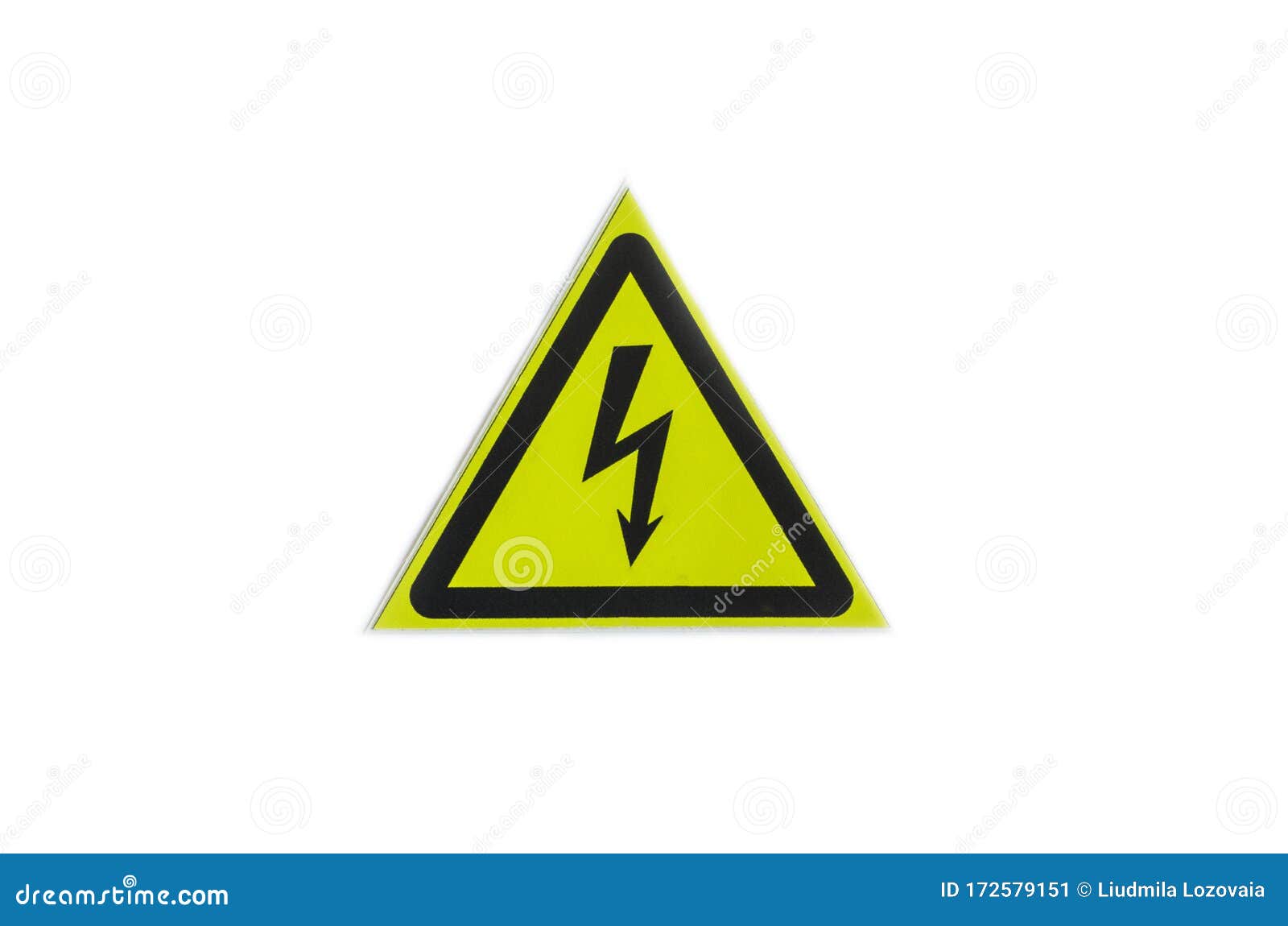 Warning Sign Lightning on a Yellow Background Stock Image - Image of ...