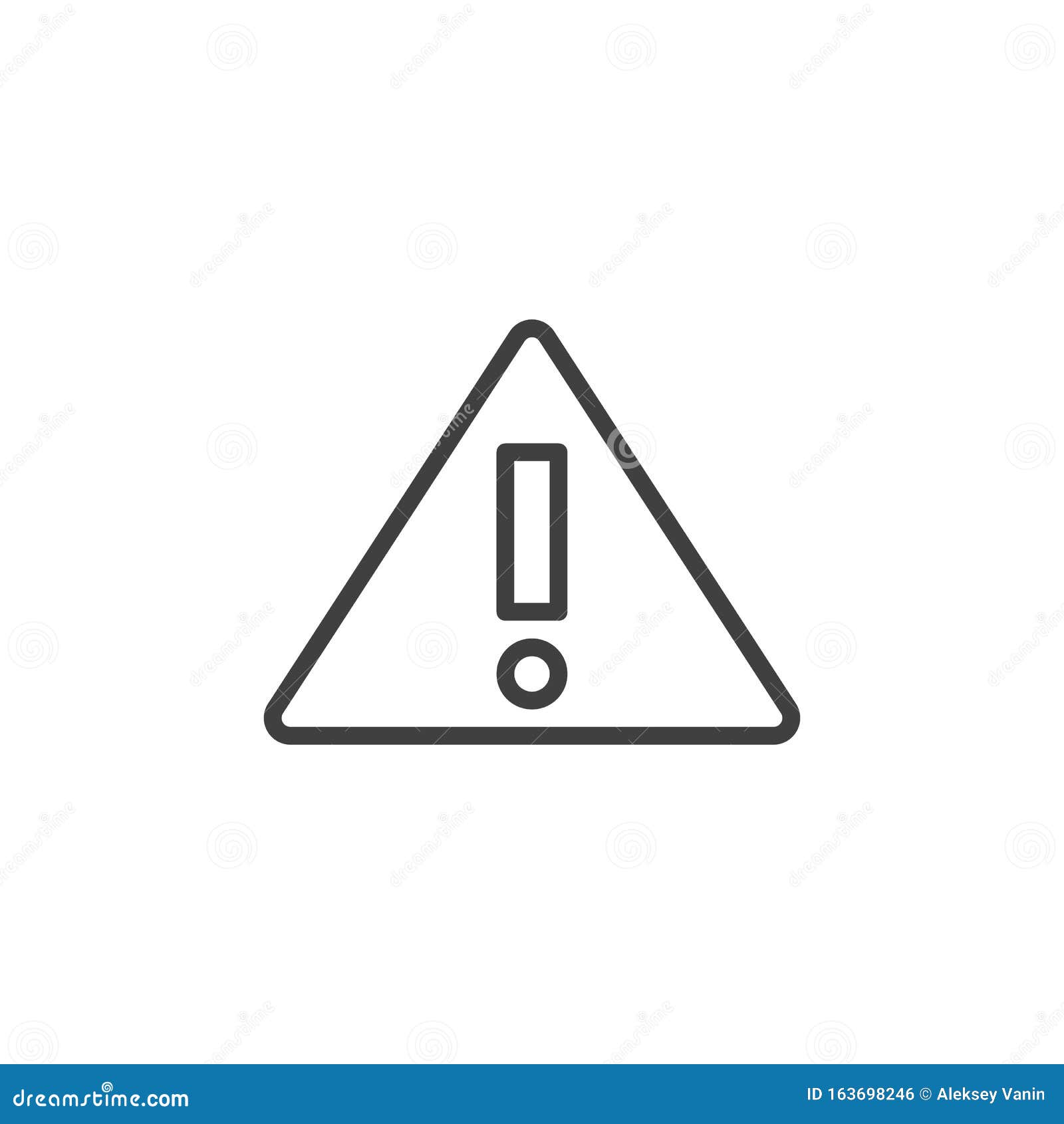 Warning sign line icon stock vector. Illustration of caution - 163698246