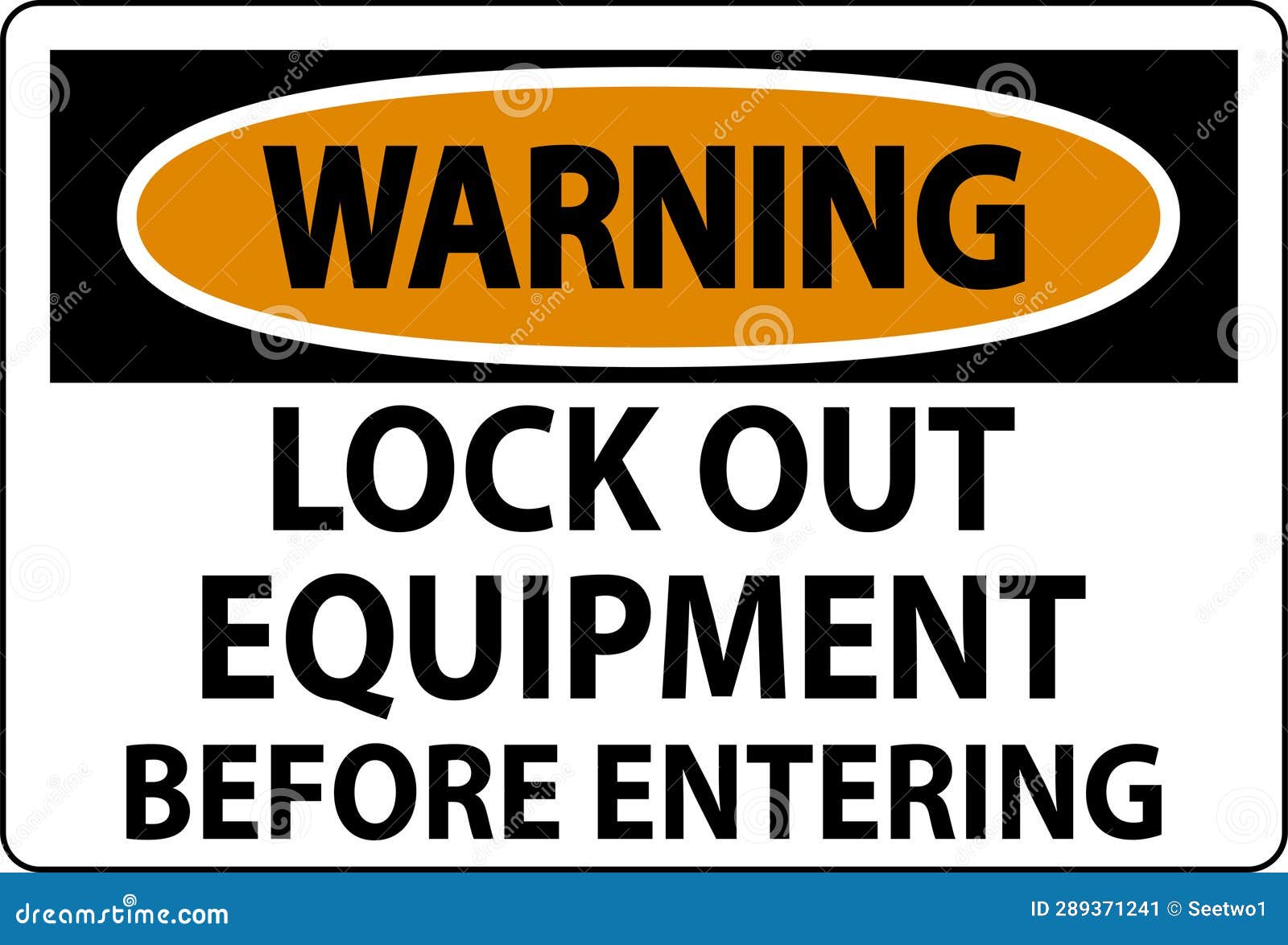 Warning Sign, Lock Out Equipment before Entering Stock Vector ...