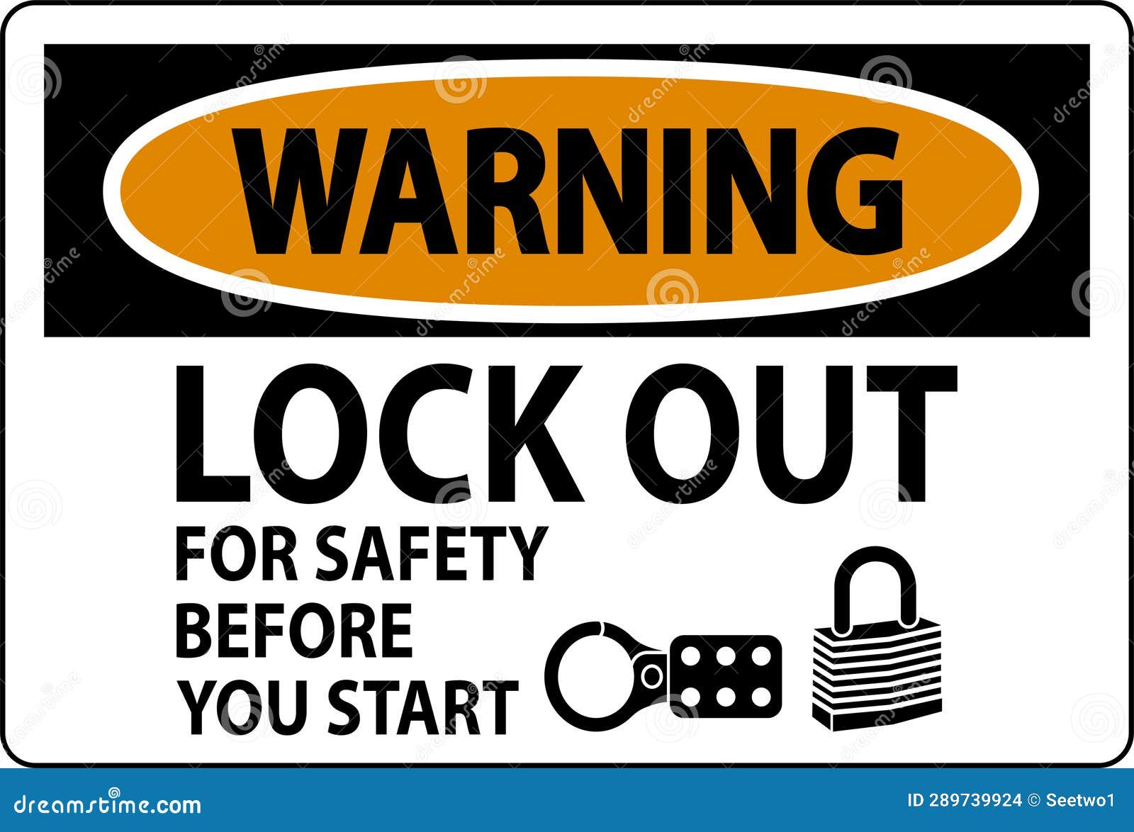 Warning Sign, Lock Out for Safety before You Start Stock Vector ...