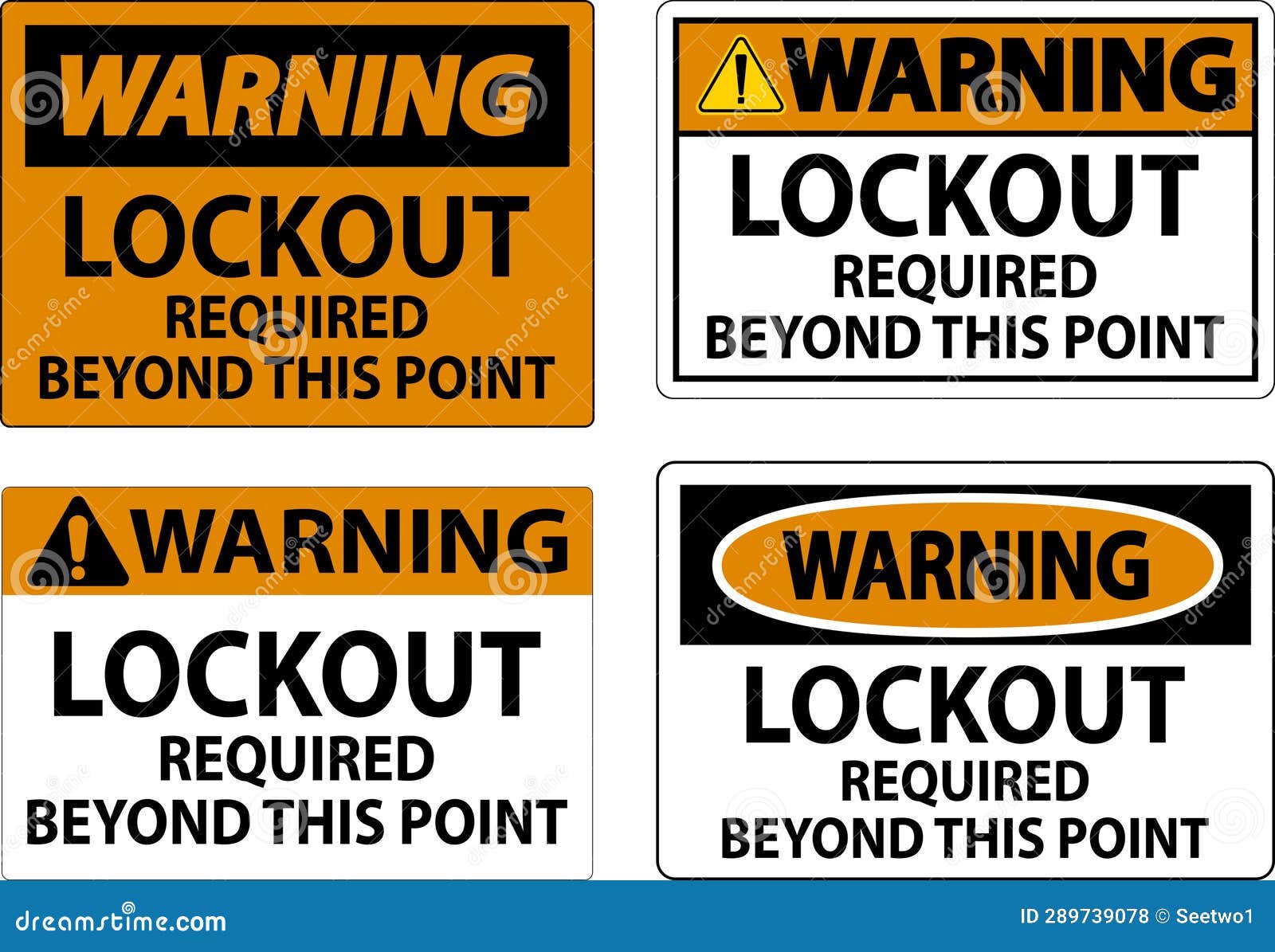 Warning Sign, Lockout Required Beyond this Point Stock Vector ...
