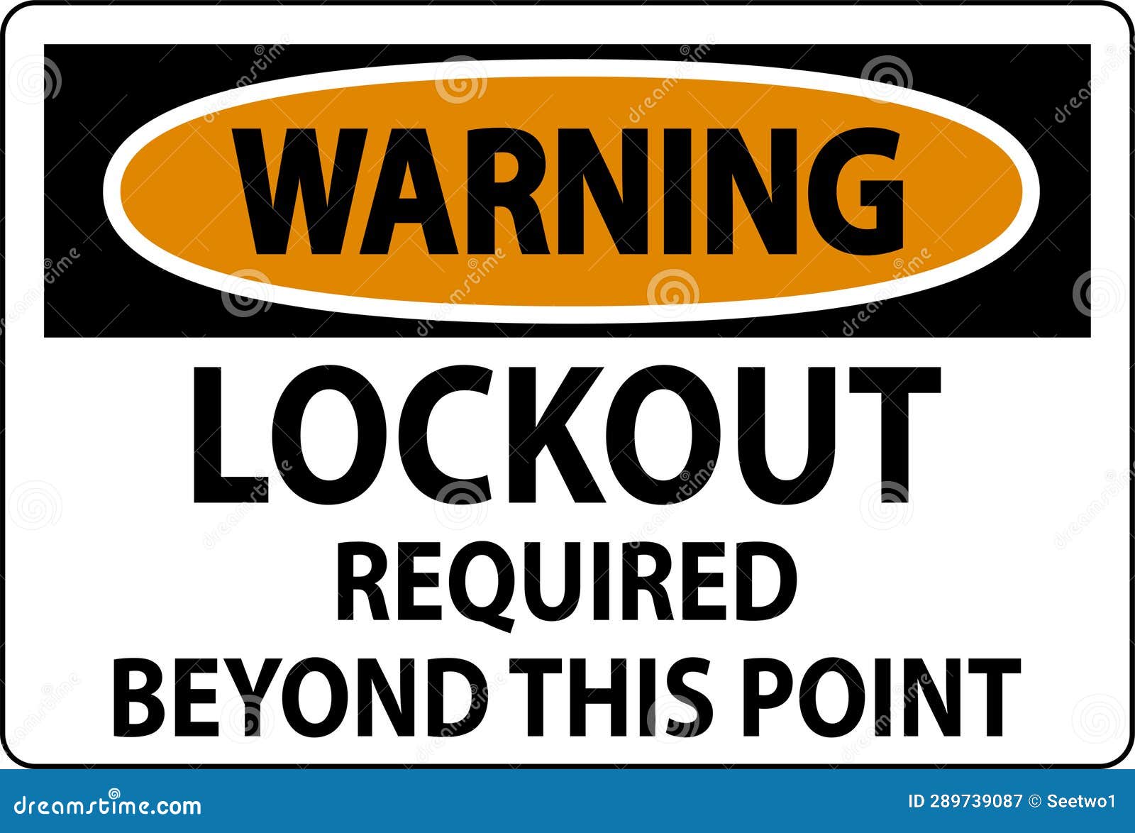 Warning Sign, Lockout Required Beyond this Point Stock Vector ...