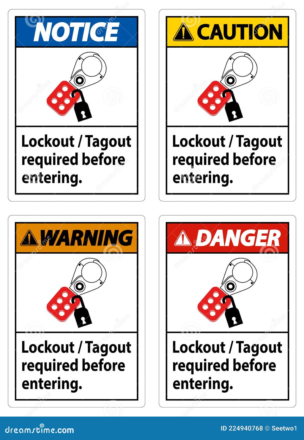 Warning Lockout Electrical Equipment Befor Performing Repairs Symbol ...