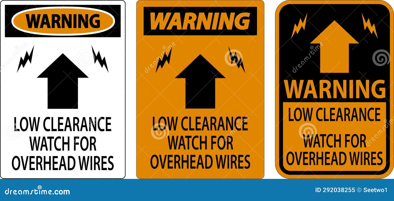 Warning Sign Low Clearance, Watch for Overhead Wires Stock Illustration ...