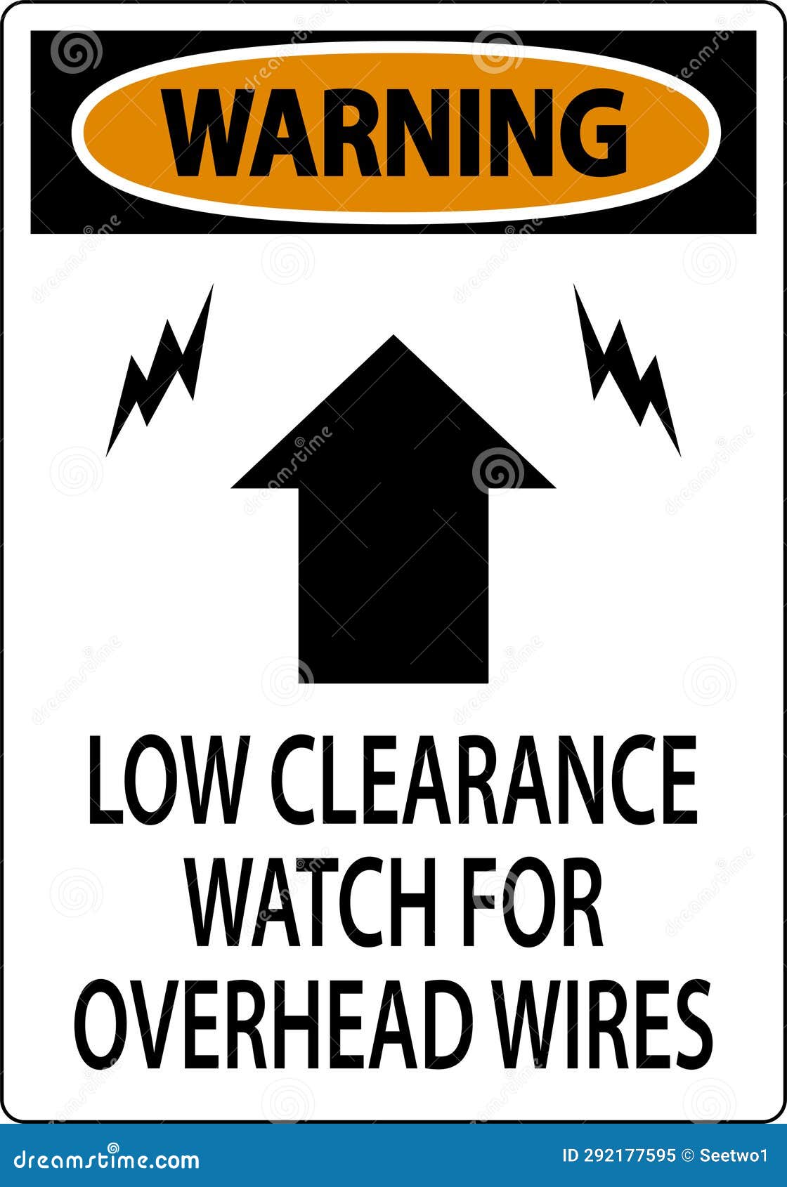 Warning Sign Low Clearance, Watch for Overhead Wires Stock Vector ...