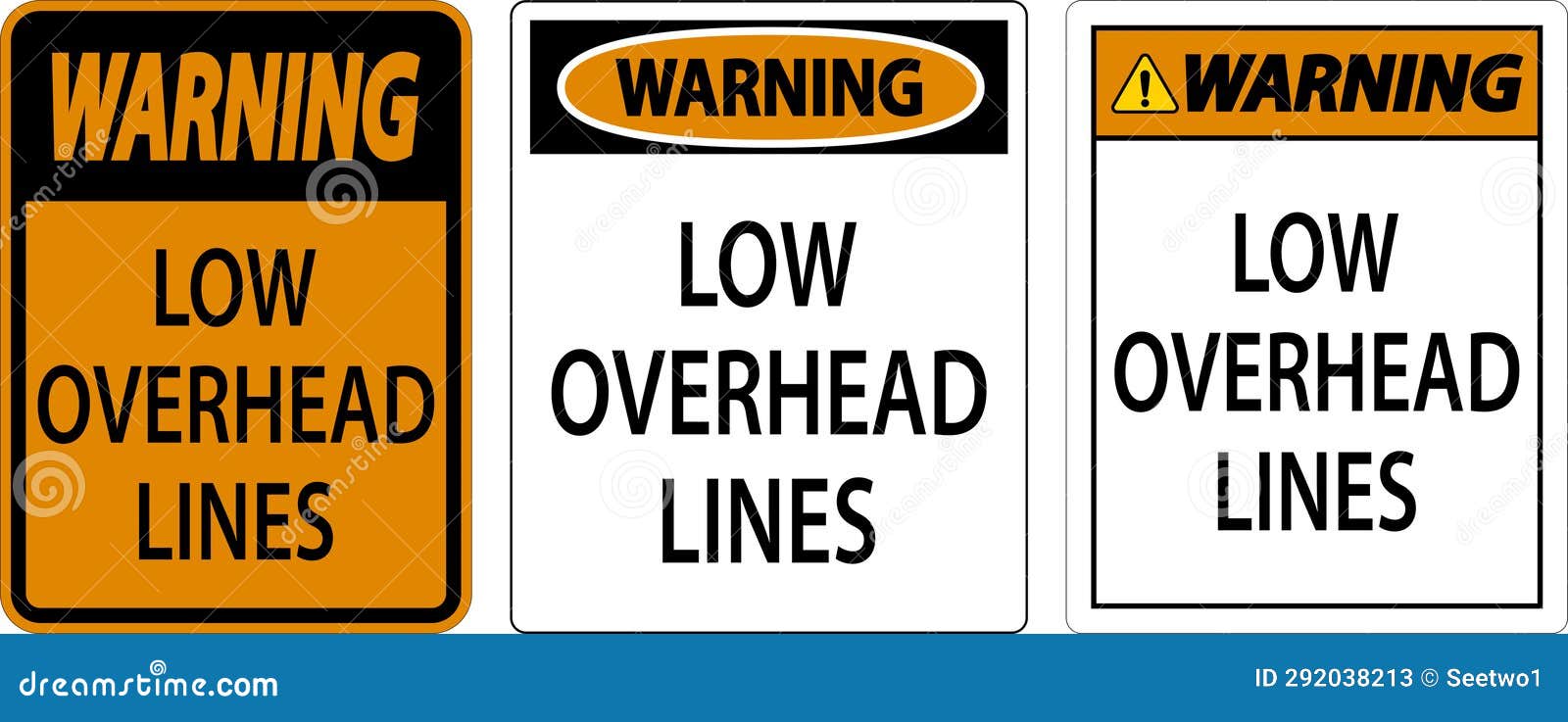 Warning Sign Low Overhead Lines Stock Vector - Illustration of cable ...
