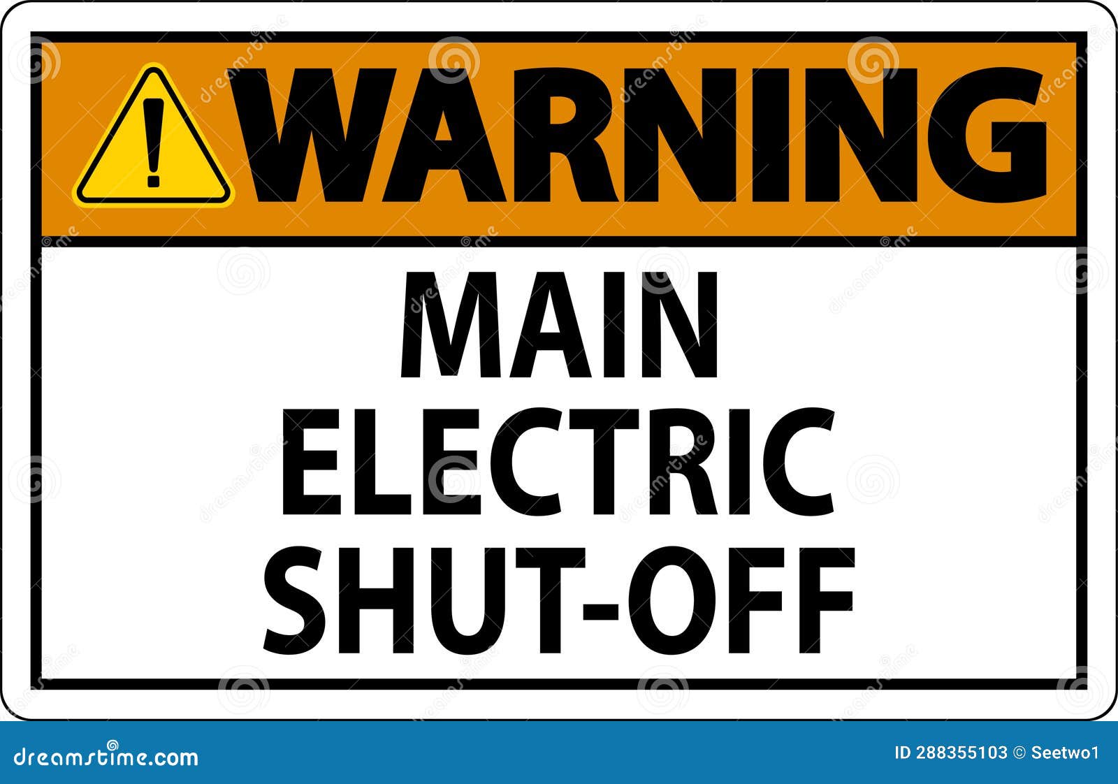 Warning Sign Main Electric Shut-Off Stock Vector - Illustration of ...