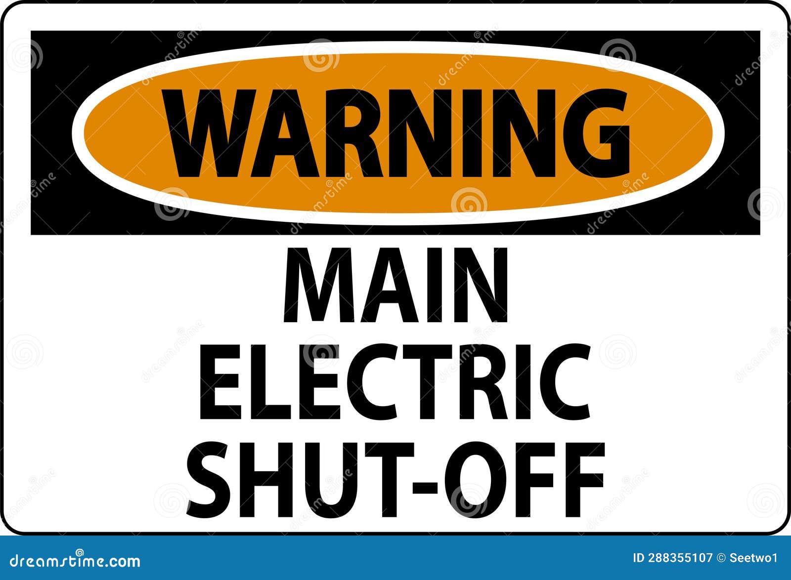 Warning Sign Main Electric Shut-Off Stock Vector - Illustration of ...