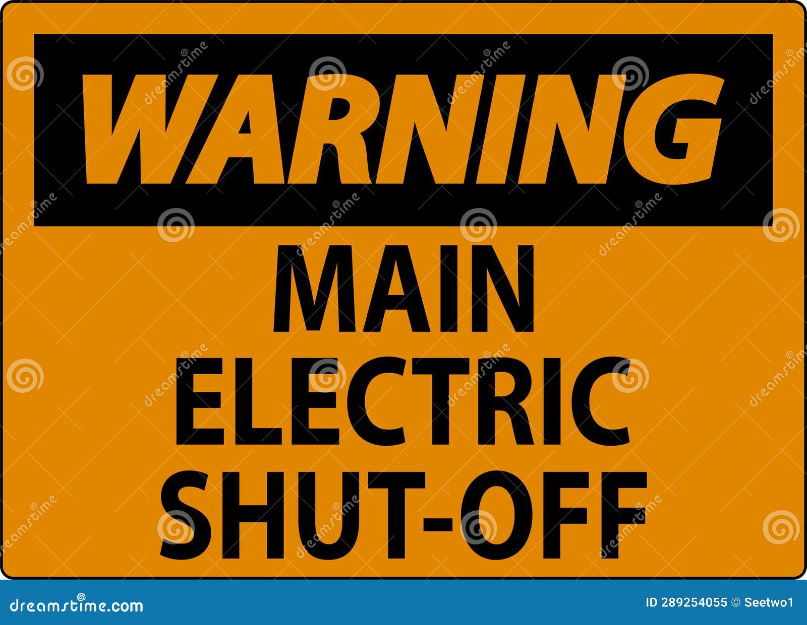 Warning Sign Main Electric Shut-Off Stock Vector - Illustration of ...