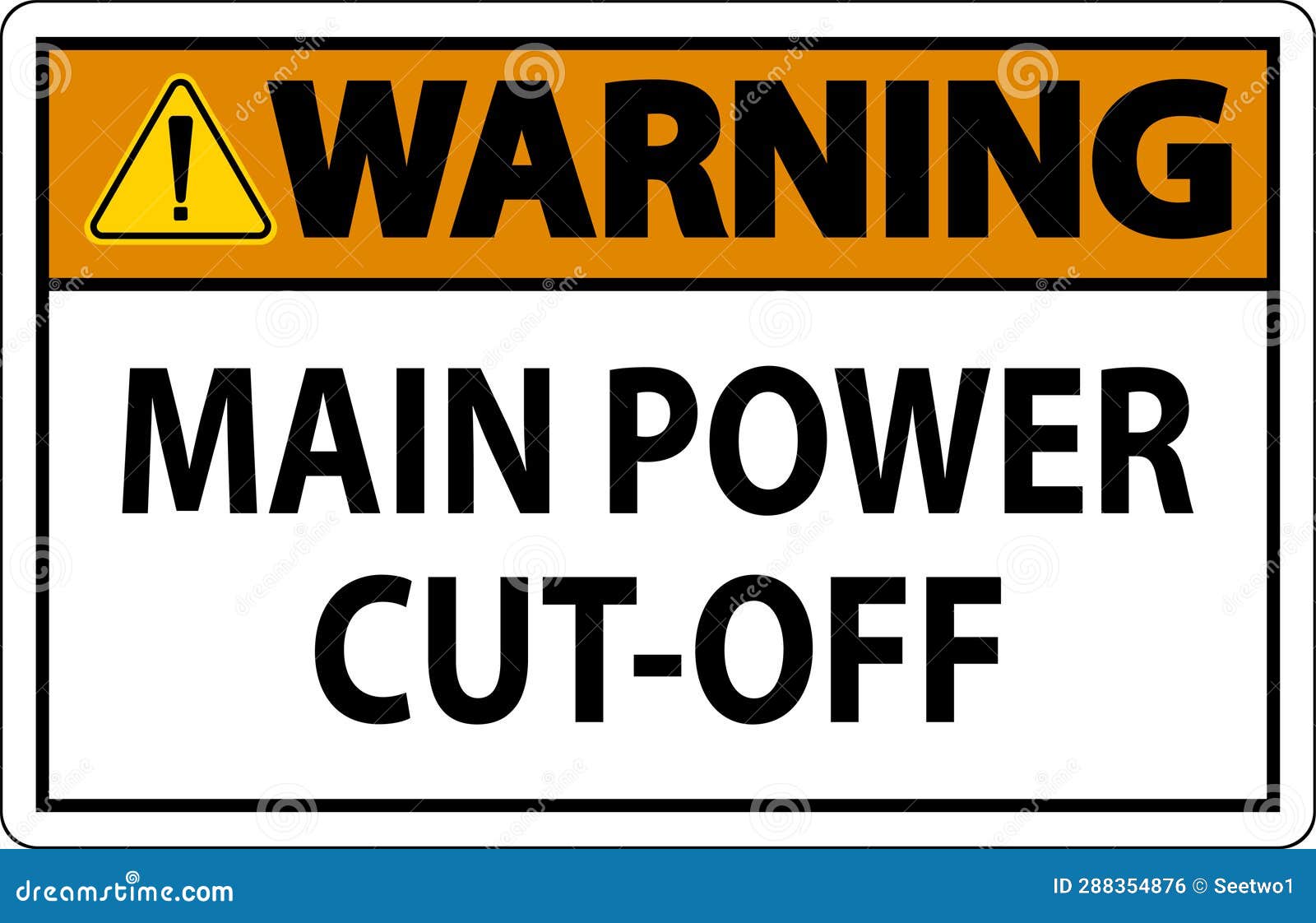 Warning Sign Main Power Cut-Off Stock Vector - Illustration of ...