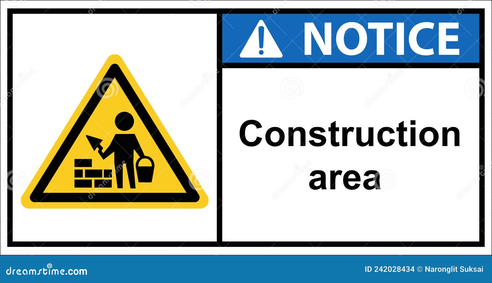 Warning Sign for Masonry Construction.sign Notice Stock Vector ...