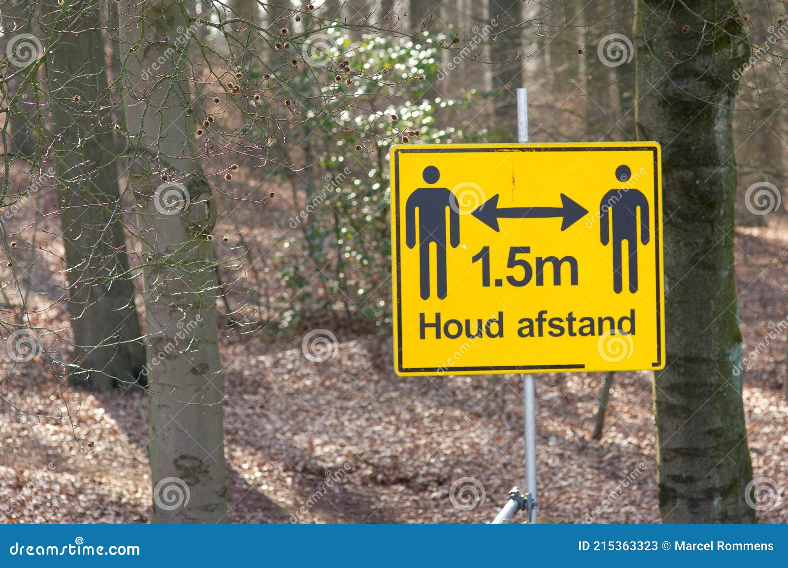 Warning Sign: 1.5 Meter, Keep Distance Stock Image - Image of sign ...