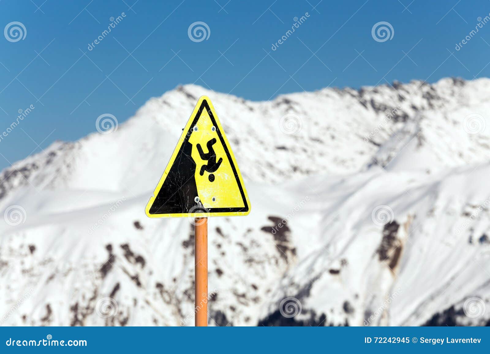 Warning Sign In The Mountains Royalty-Free Stock Photography ...