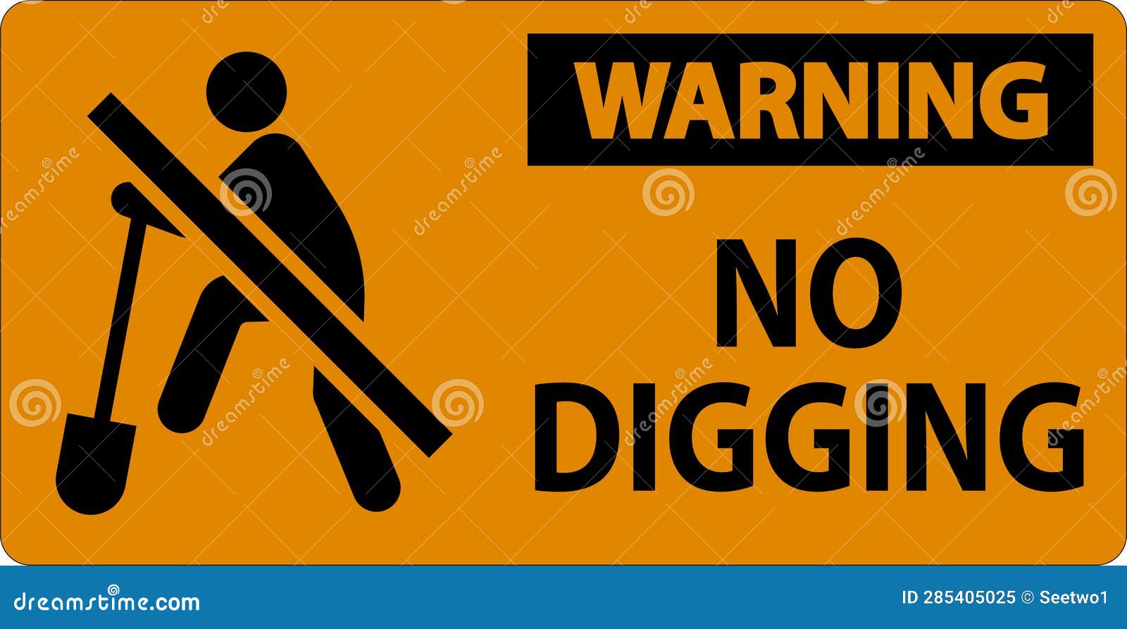 Warning Sign, No Digging Sign Stock Vector - Illustration of ...