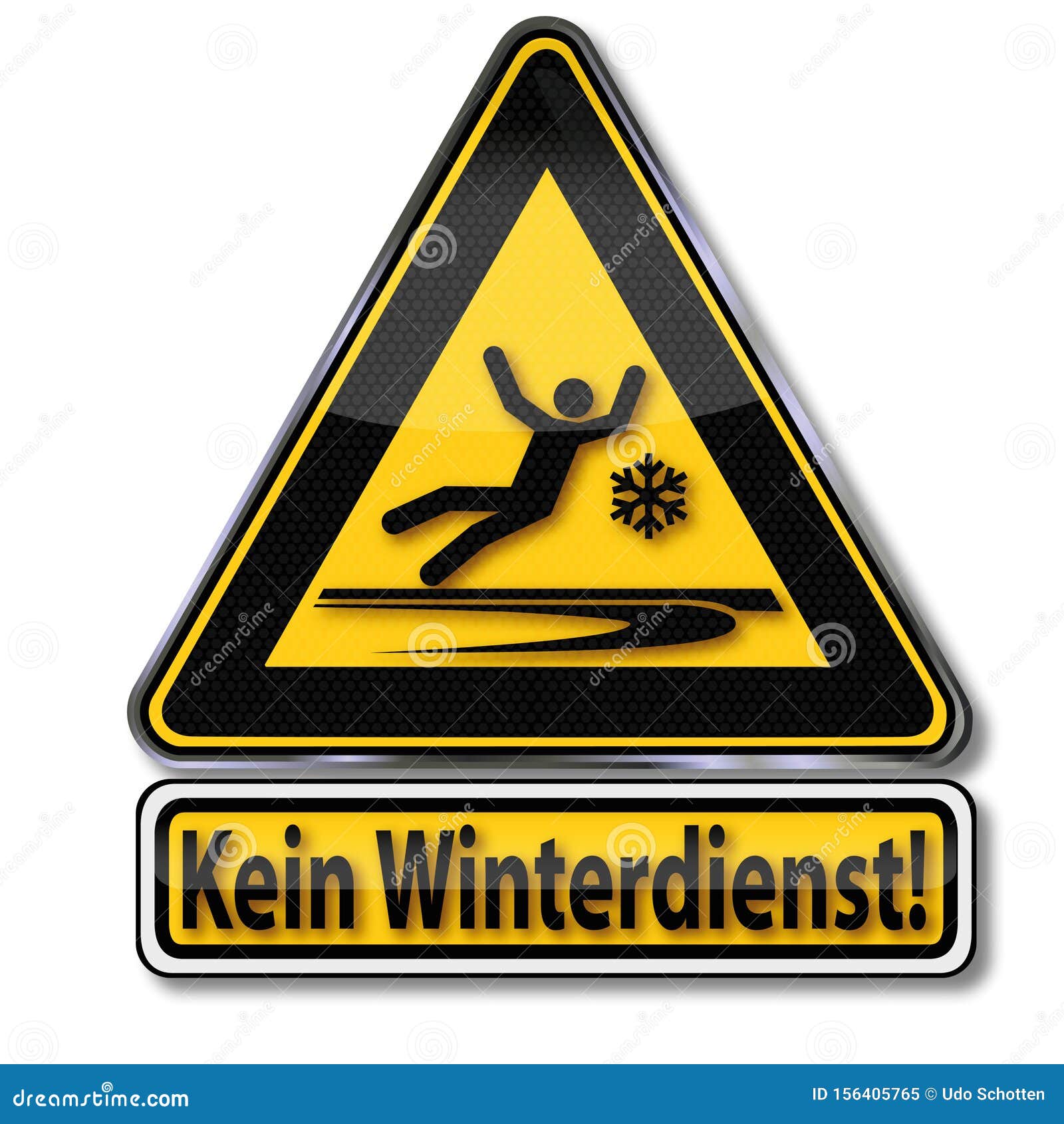 Warning Sign No Winter Service Stock Vector - Illustration of attention ...